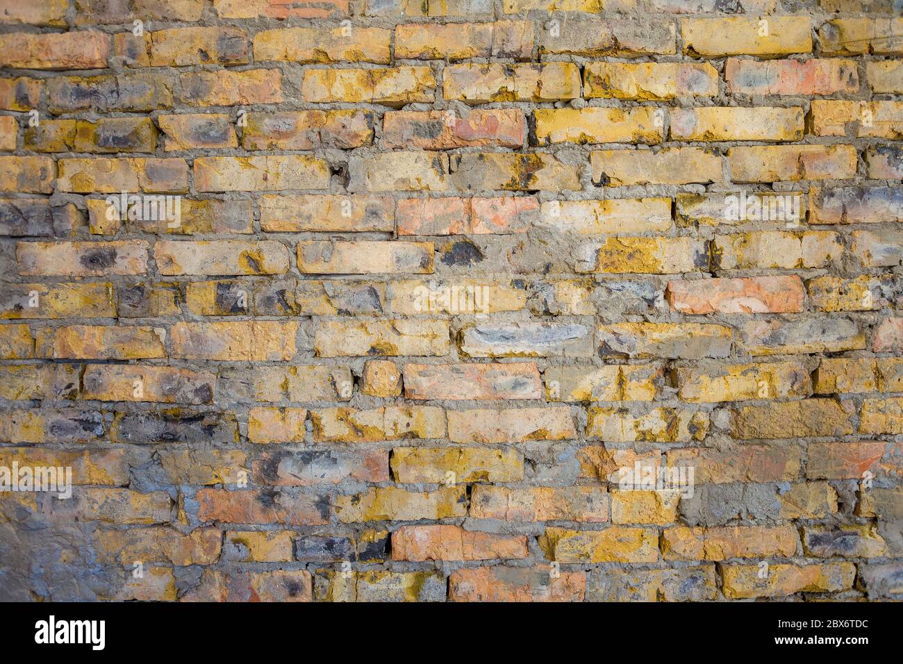 old red- yellow brick wall texture background Stock Photo - Alamy
