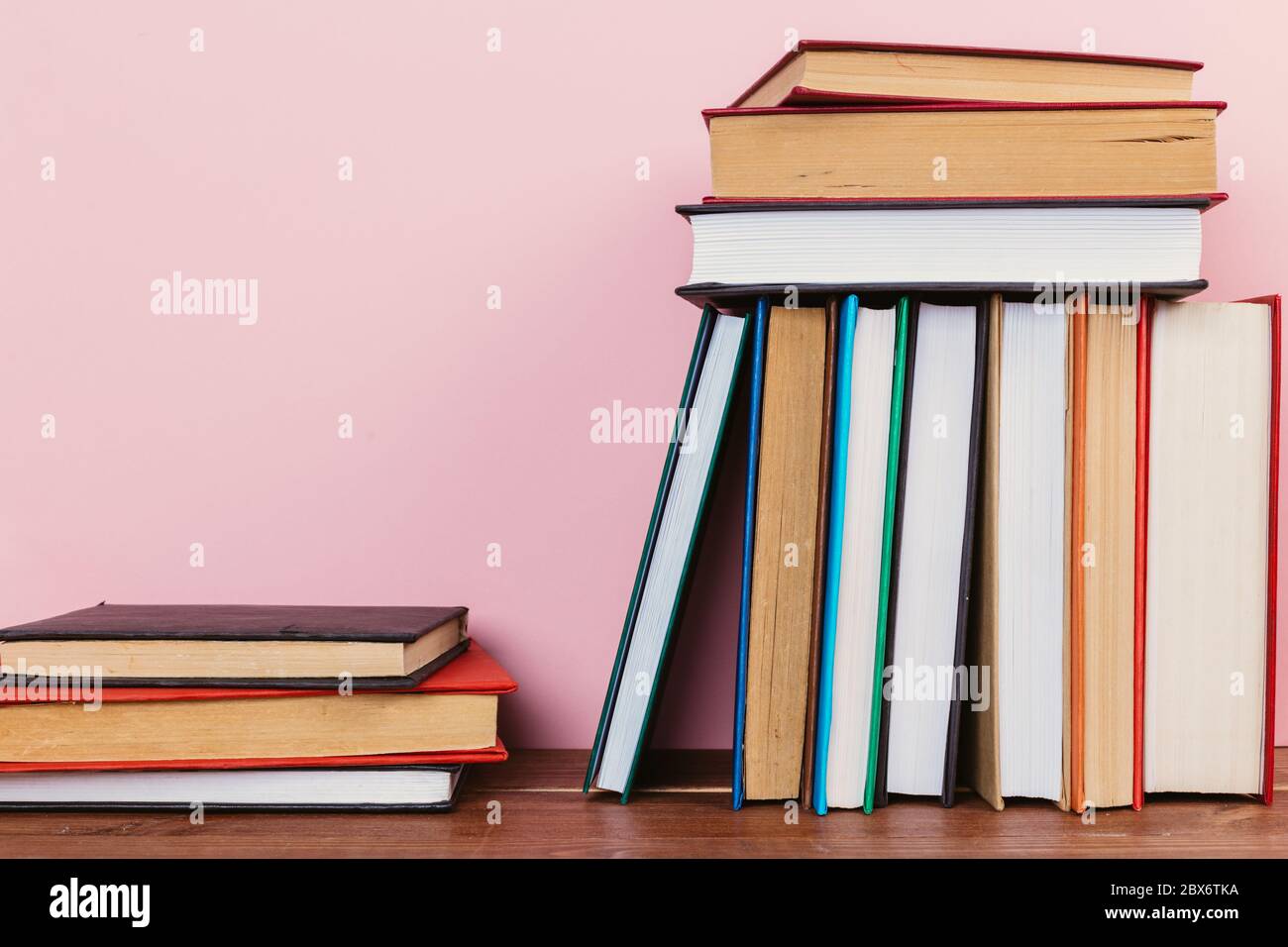Simple Simple composition of many hardback books, unprocessed books on ...