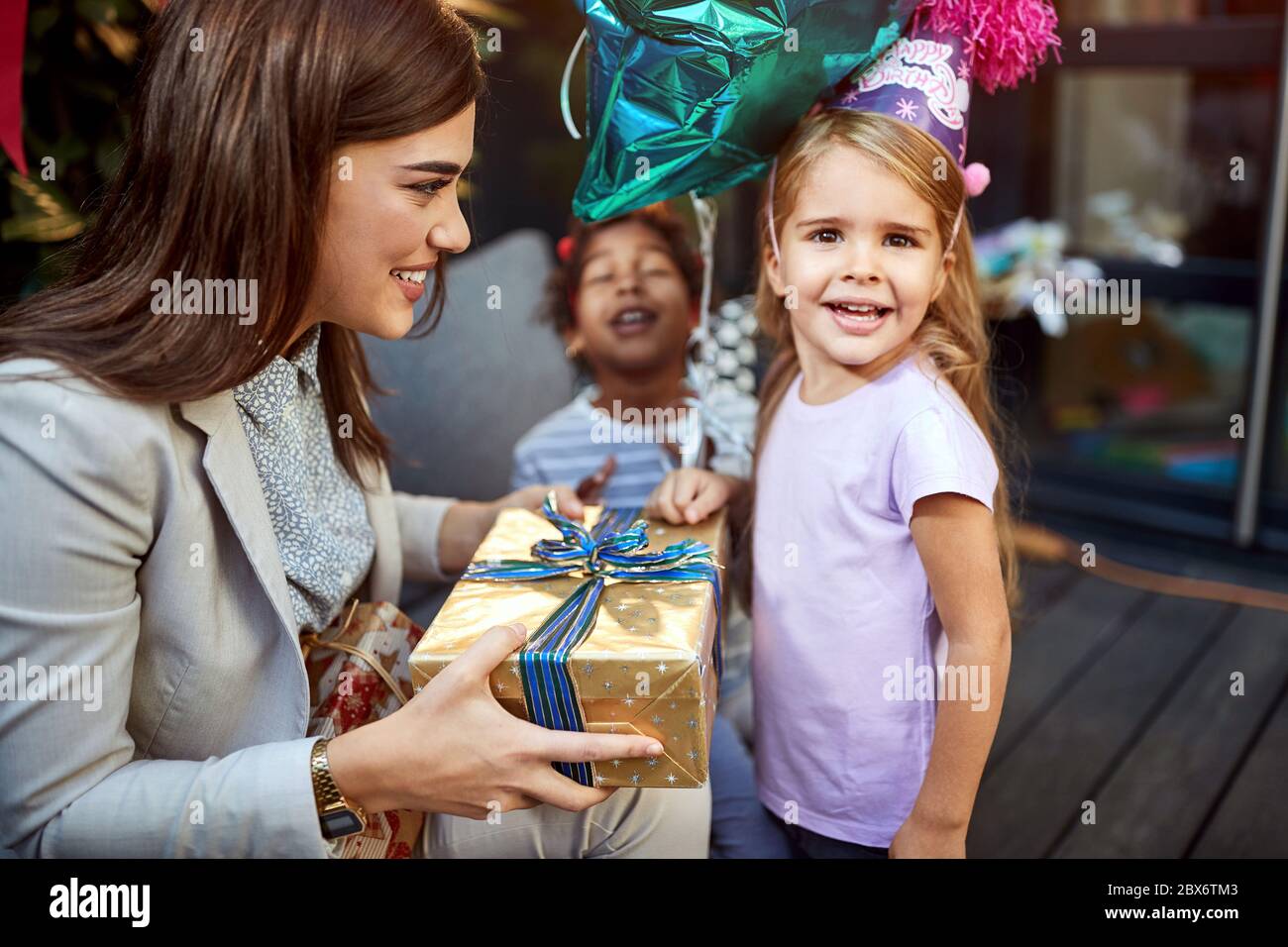 Cute girl celebrates her birthday in isolation Stock Photo - Alamy
