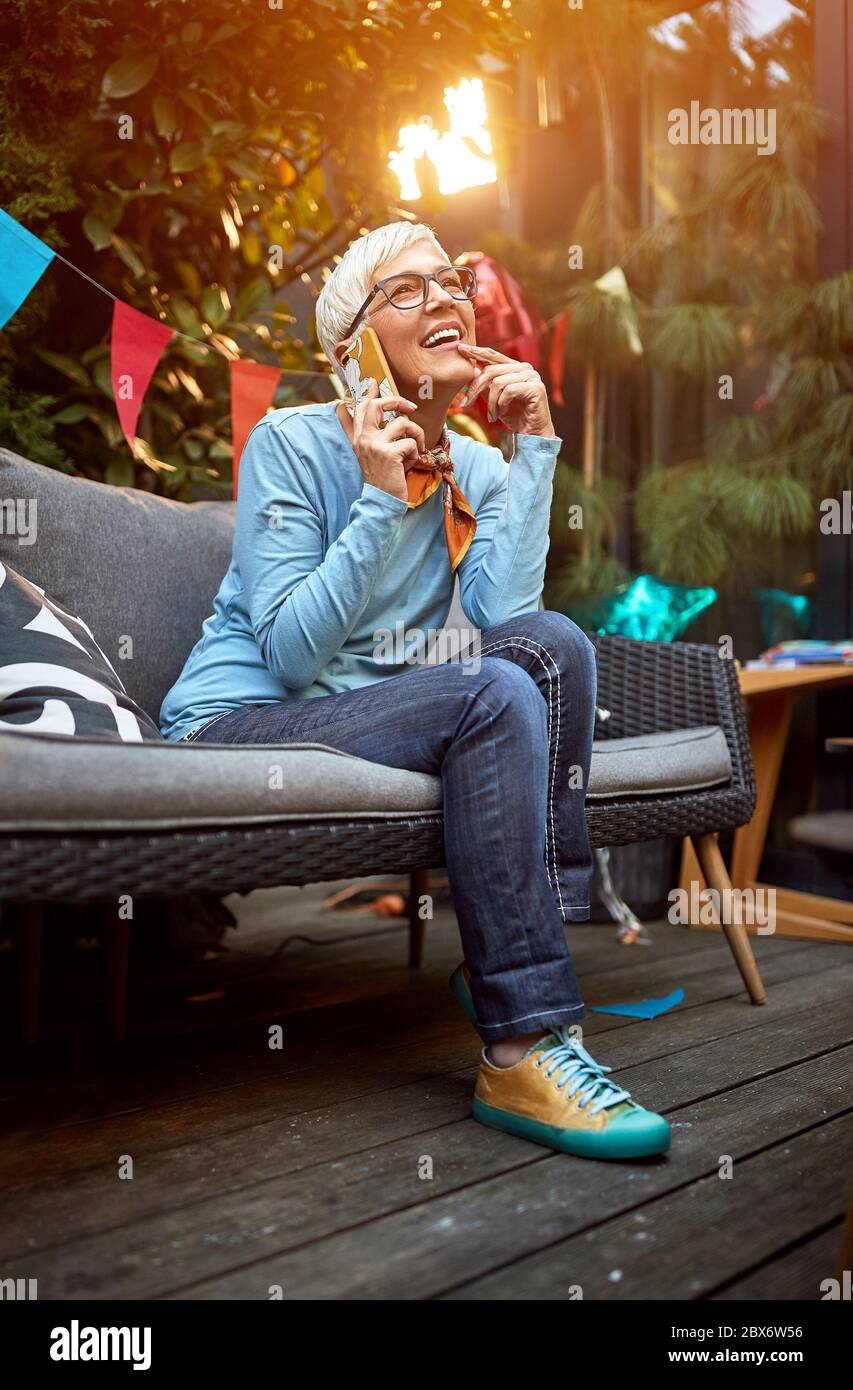 Older woman fun hi-res stock photography and images - Alamy