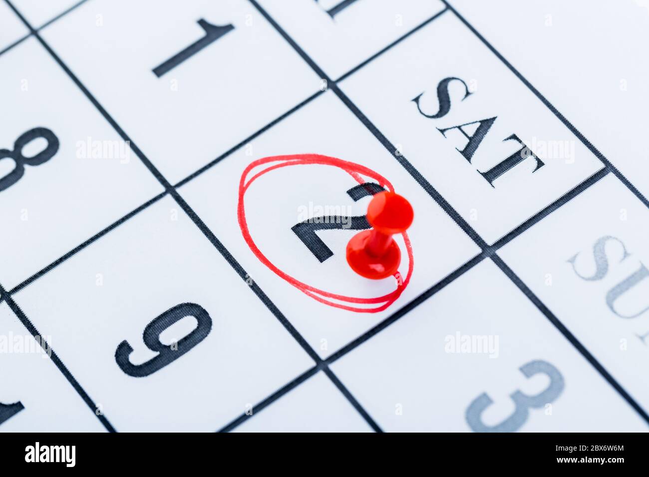 2020 calendar page marked with an important date in red pin. timeline ...