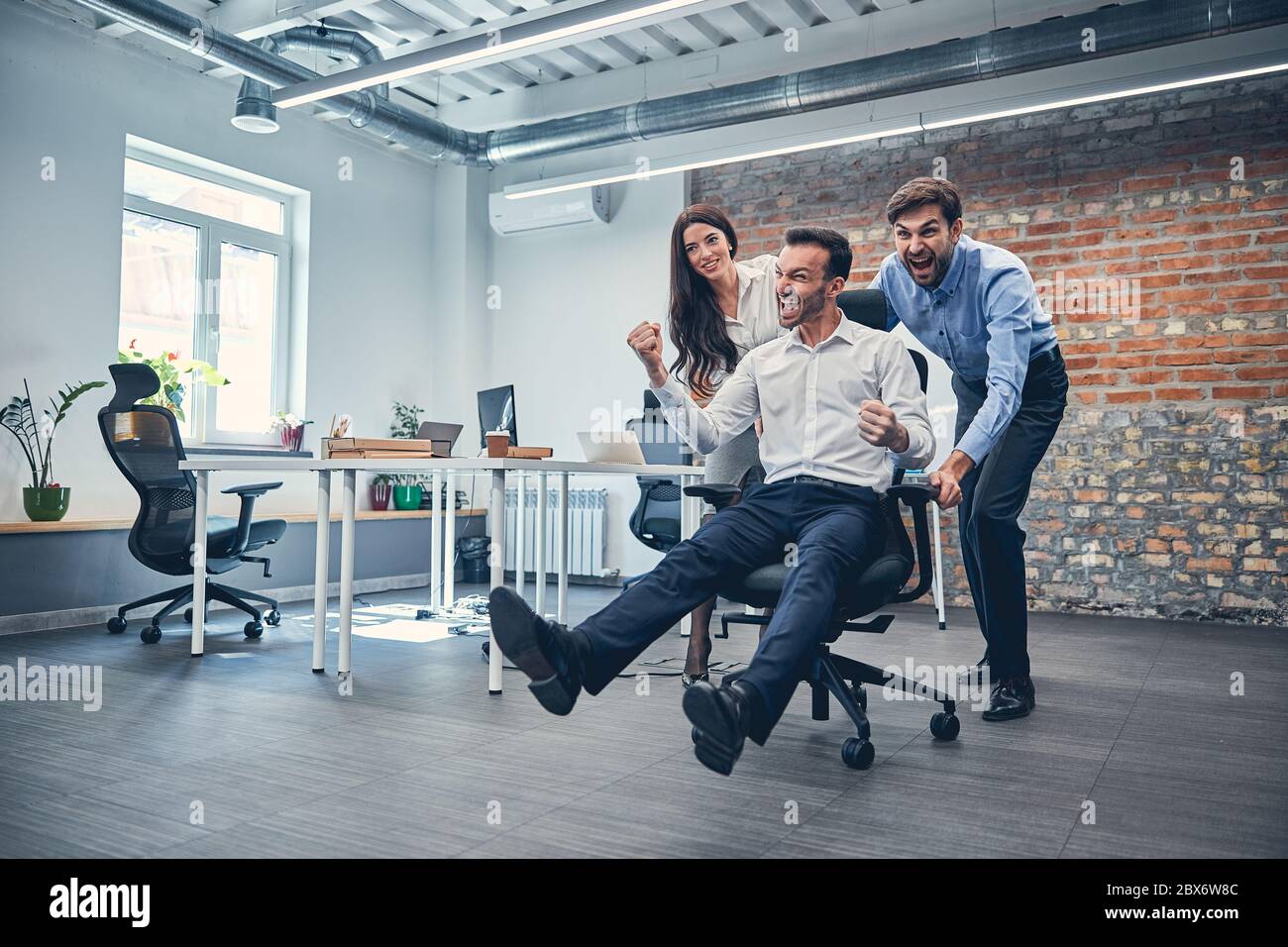 Excited workers hi-res stock photography and images - Alamy