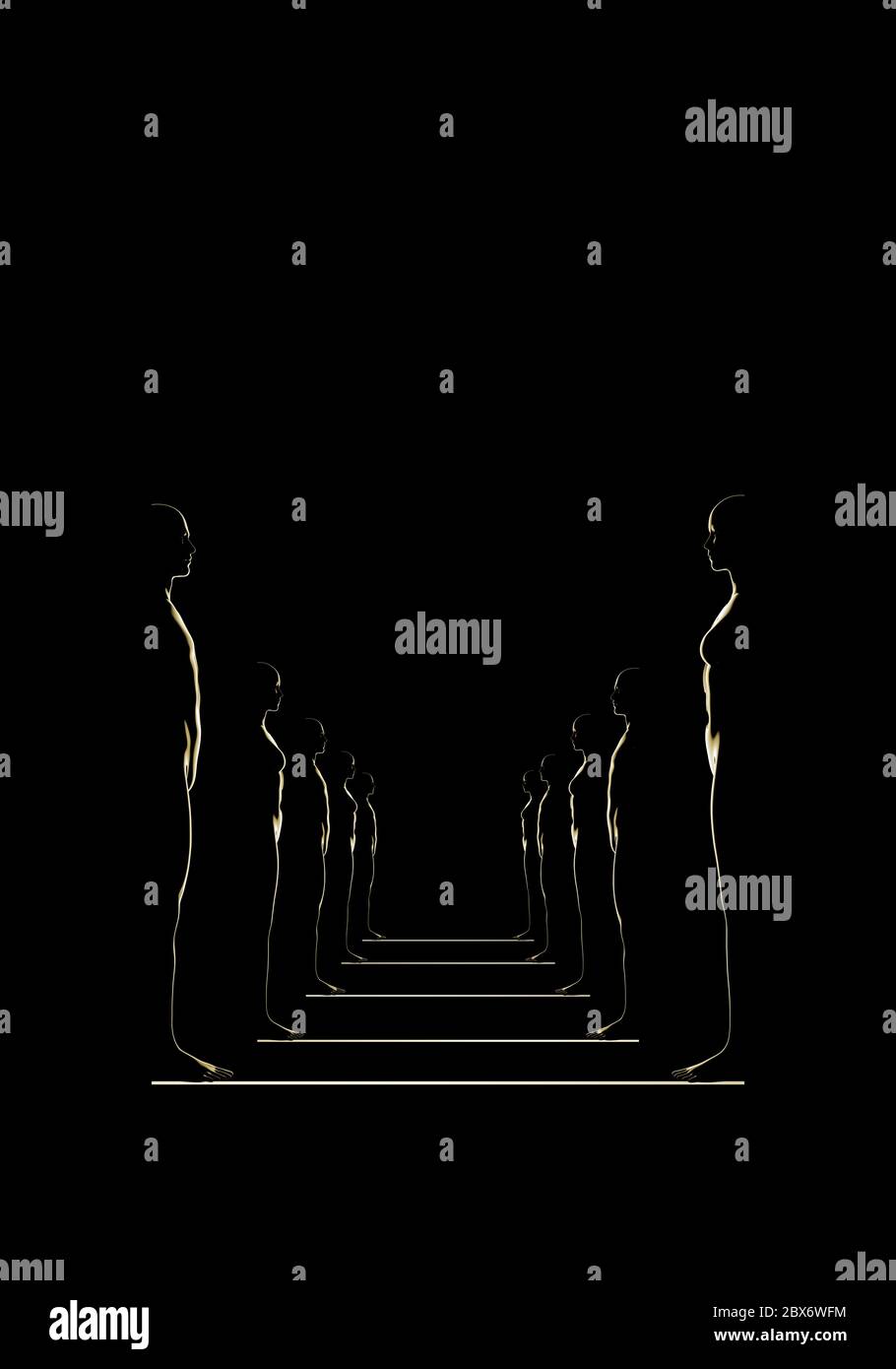 Human shapes in a row hi-res stock photography and images - Alamy