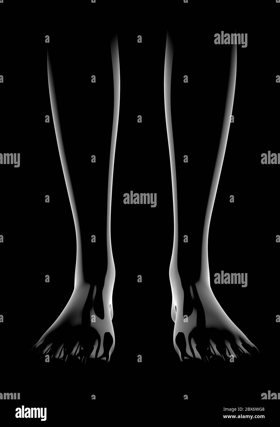 3d rendering. 3d illustration . Human parts with black background .Legs ...