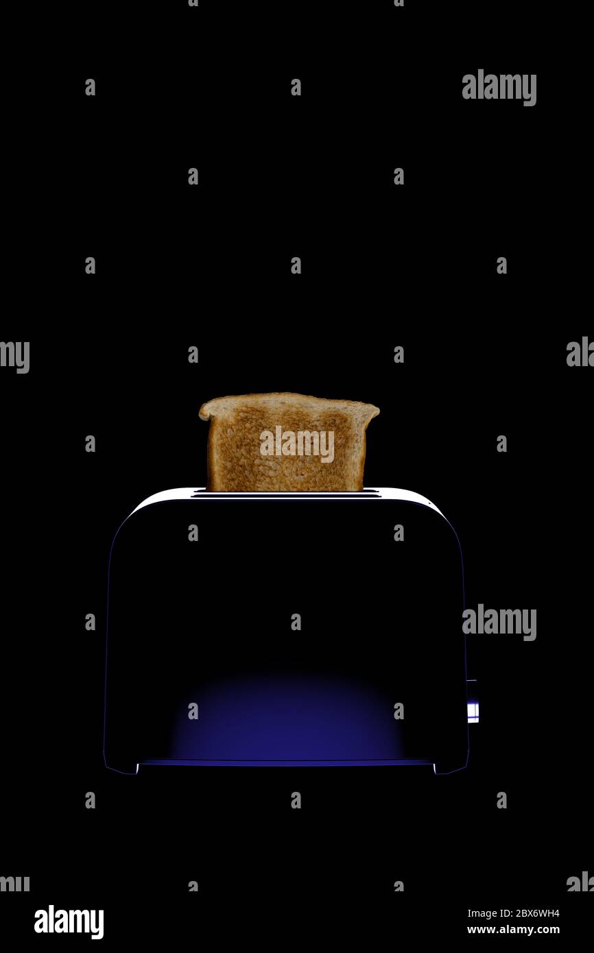 3d toaster with real toast. 3d rendering.3d illustration Stock Photo ...