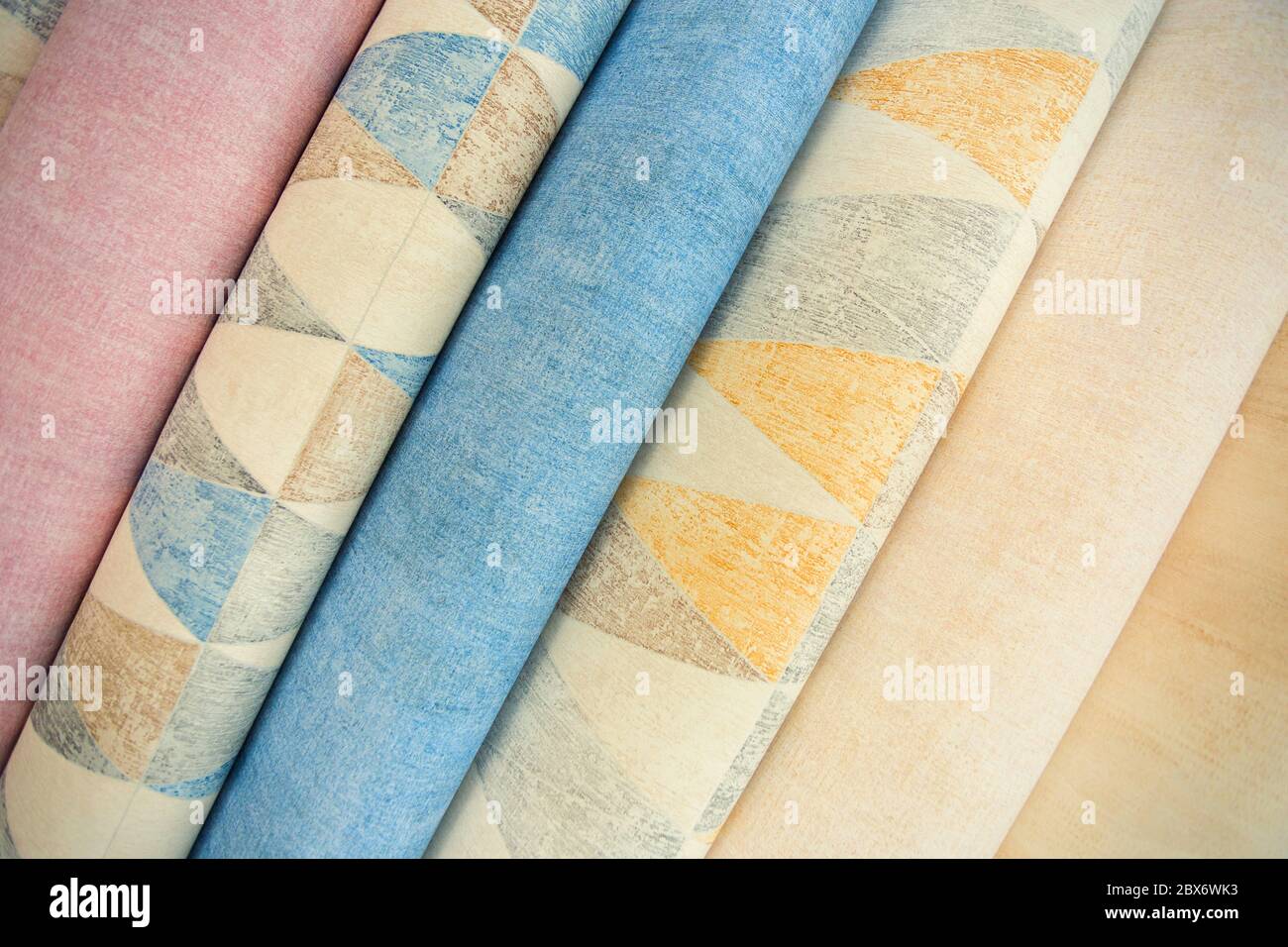 trendy multicolored modern design rolls wallpaper as background Stock ...
