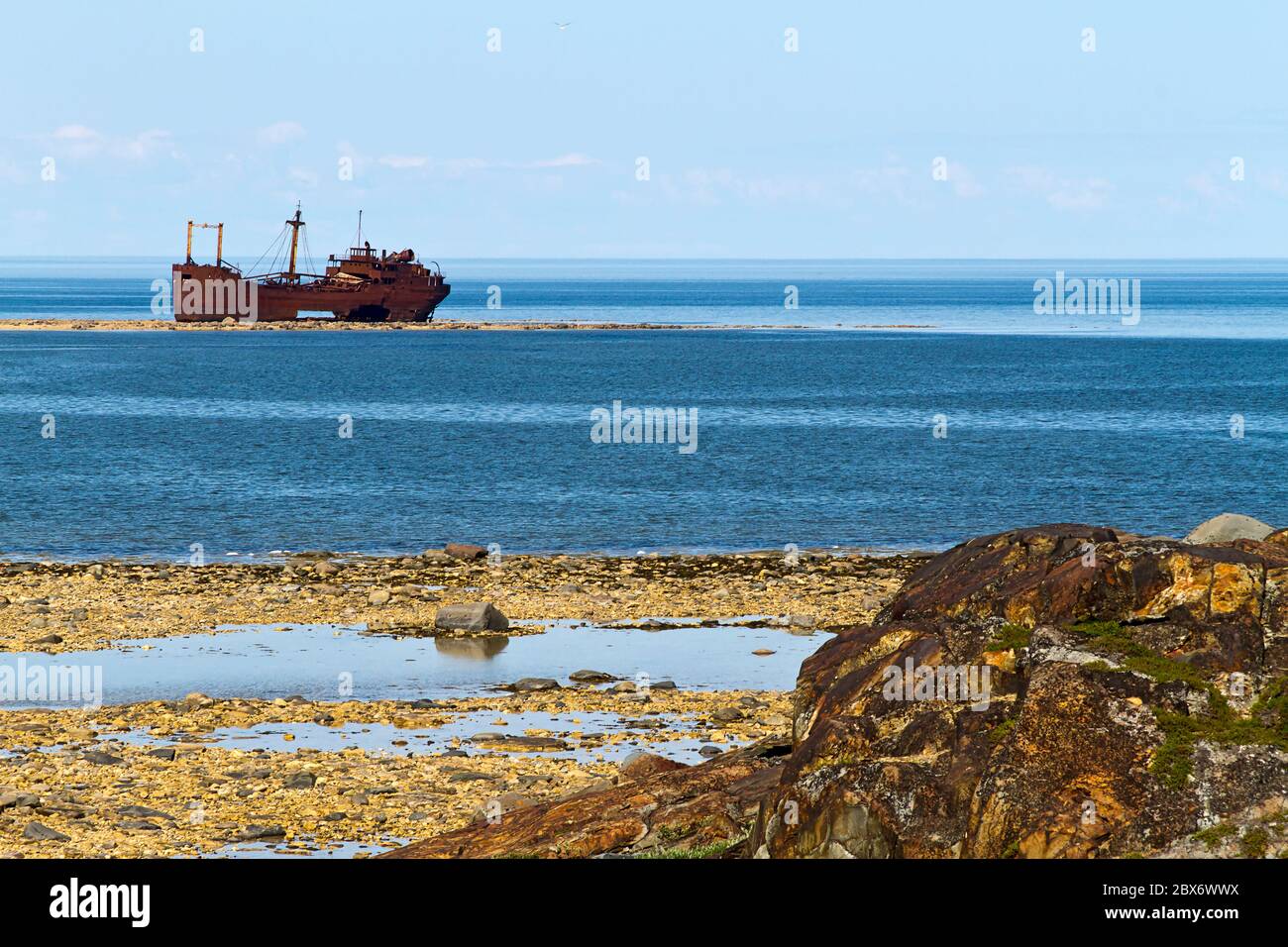 The 260 foot (80-metre) long wreck of the MV Ithaca sits just outside ...