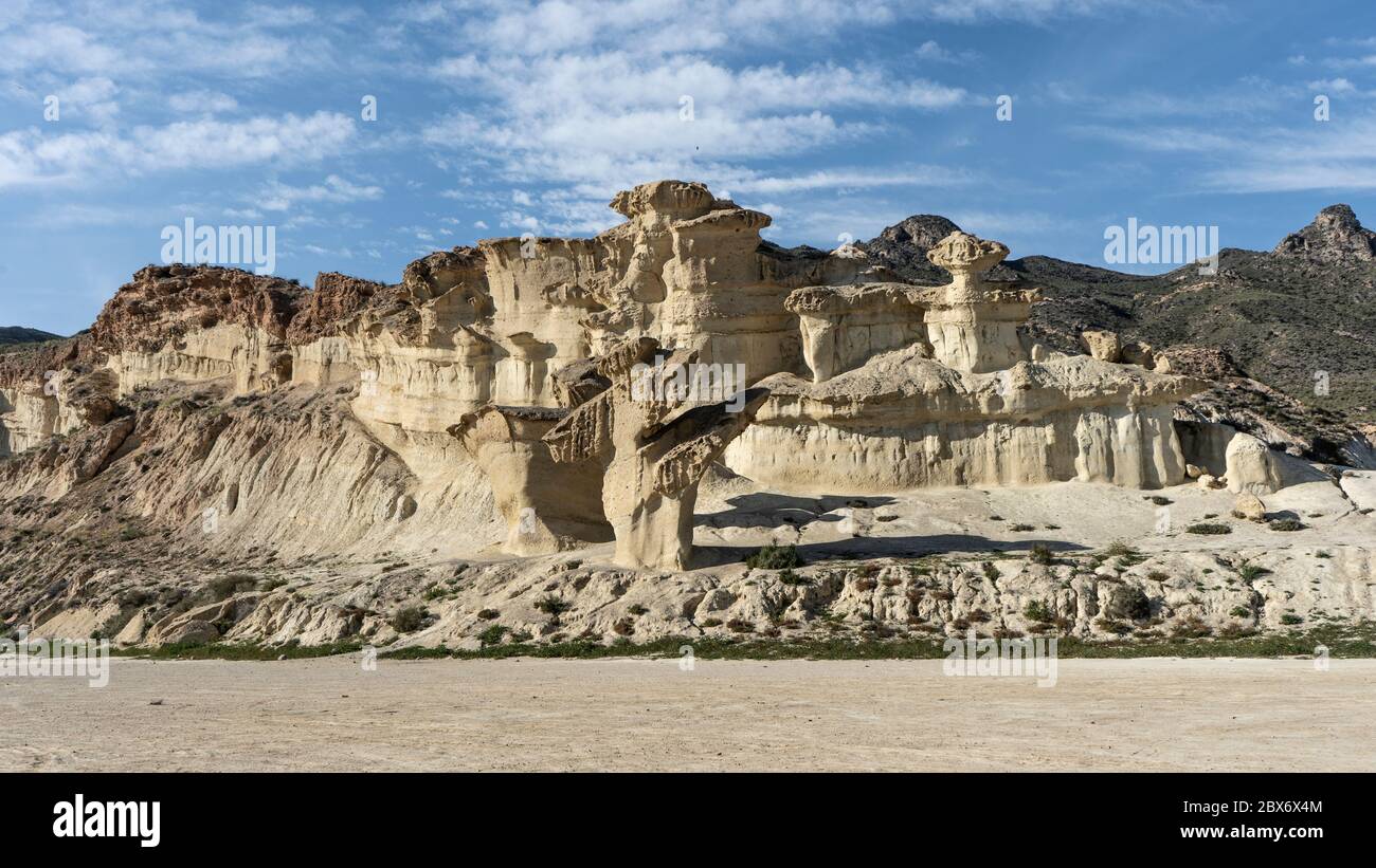 amazing rock formations with a sky background with clouds Stock Photo ...