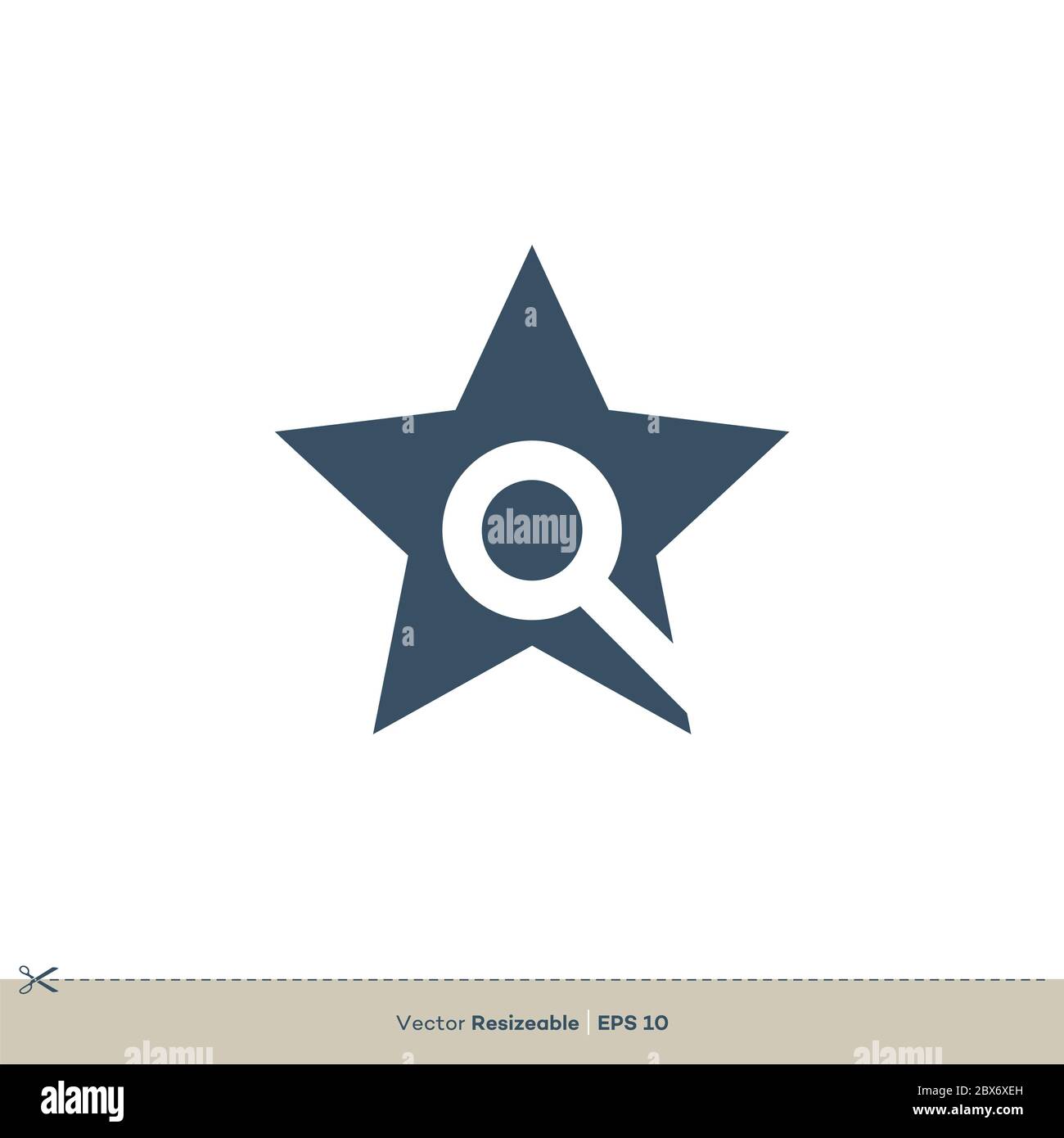 magnifying glass Blue Star Logo Template Illustration Design. Vector ...
