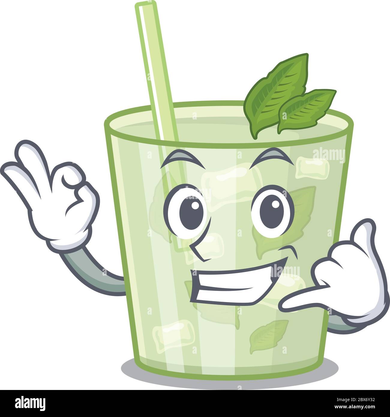 Caricature design of mojito lemon cocktail showing call me funny ...