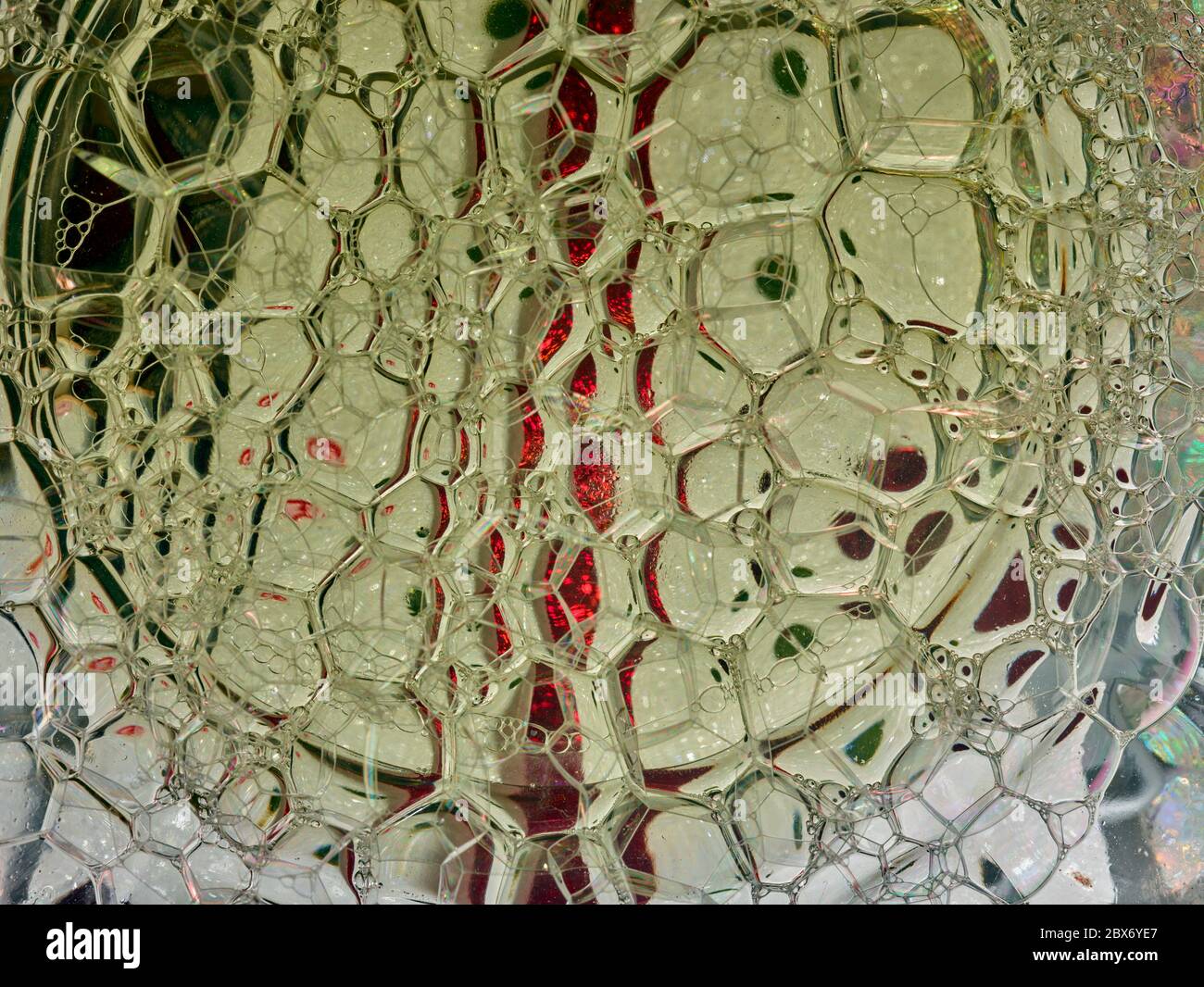 Abstract colourful still-life of bubbles and the patterns and ...