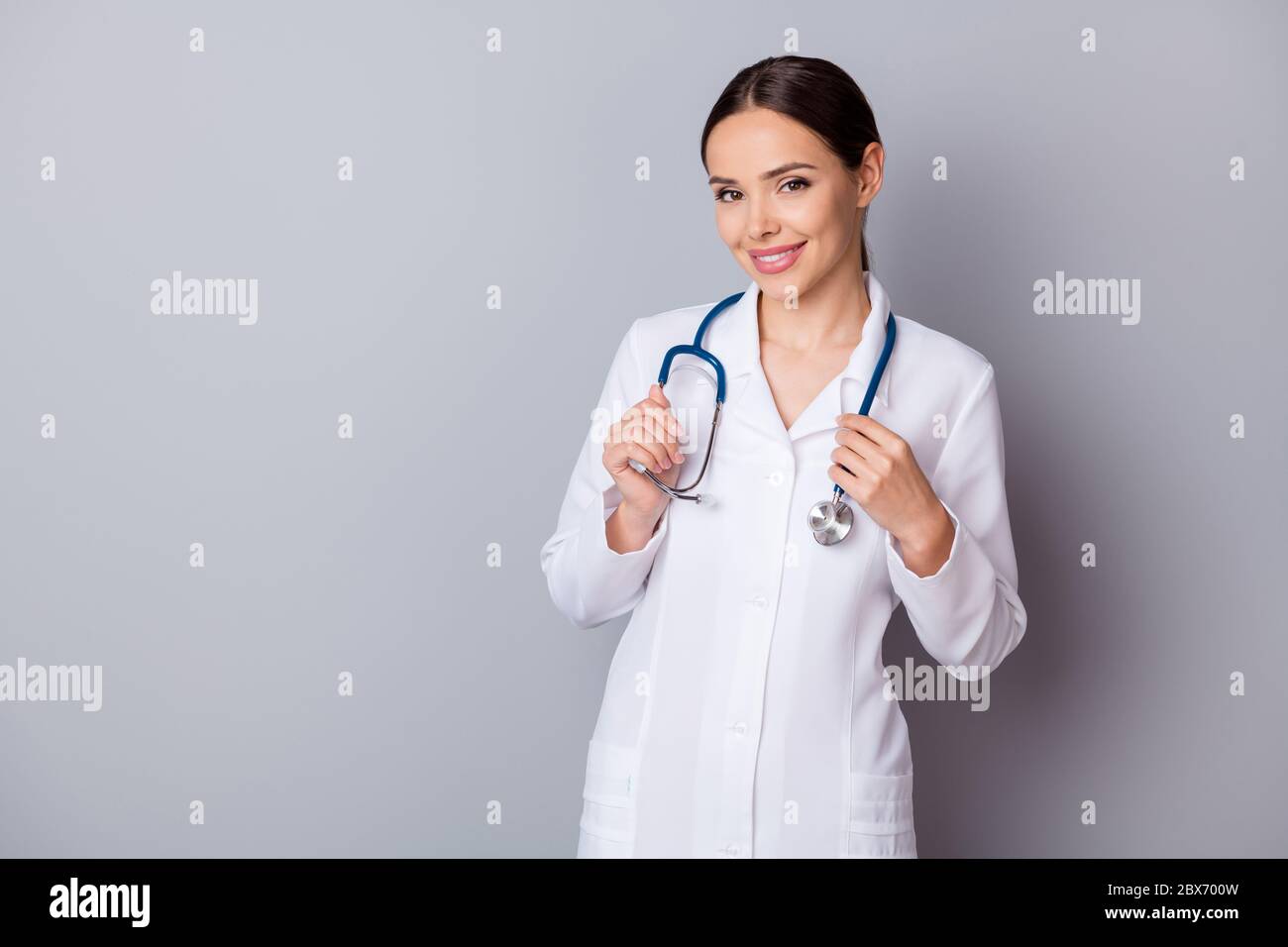 Photo of attractive pretty young family doc experienced skilled ...