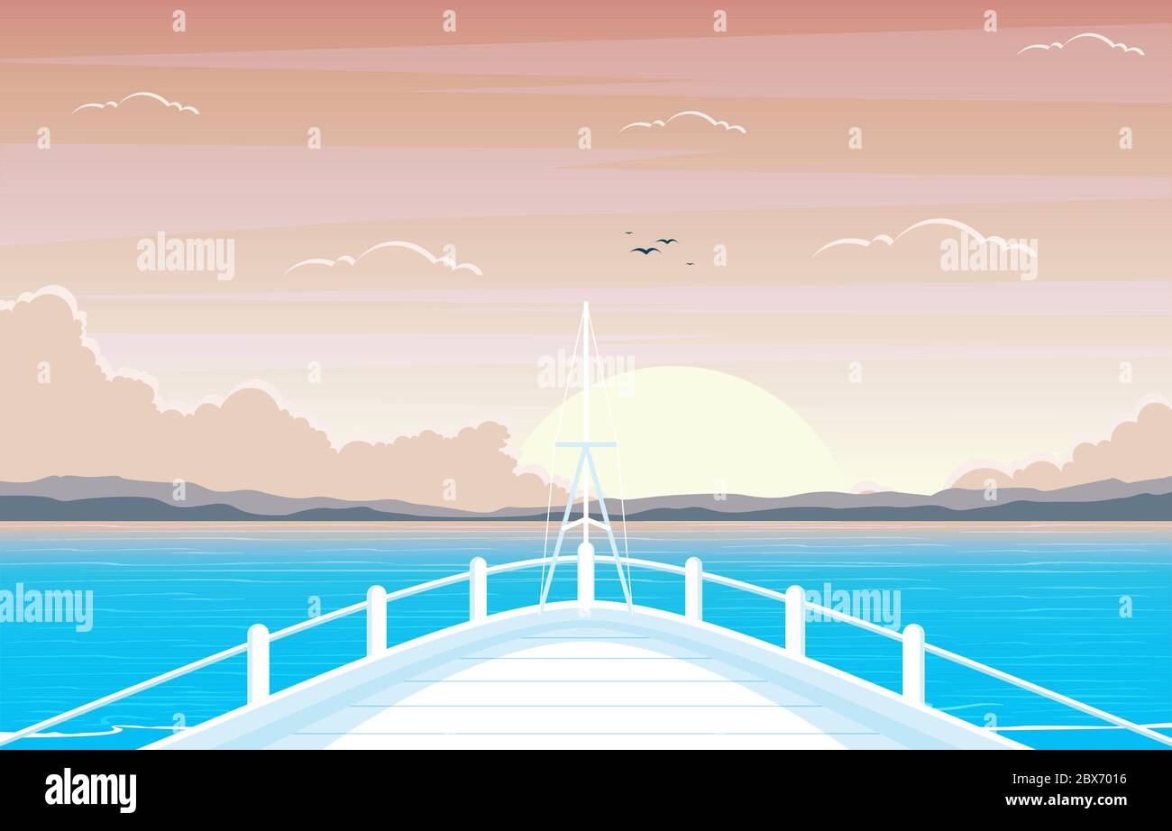 Cruise ship deck sunset Stock Vector Images - Alamy