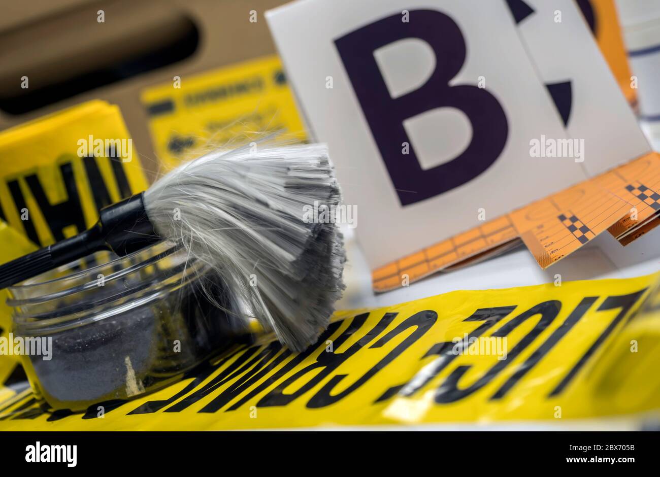 Various laboratory tests forensic equipment, conceptual image Stock ...