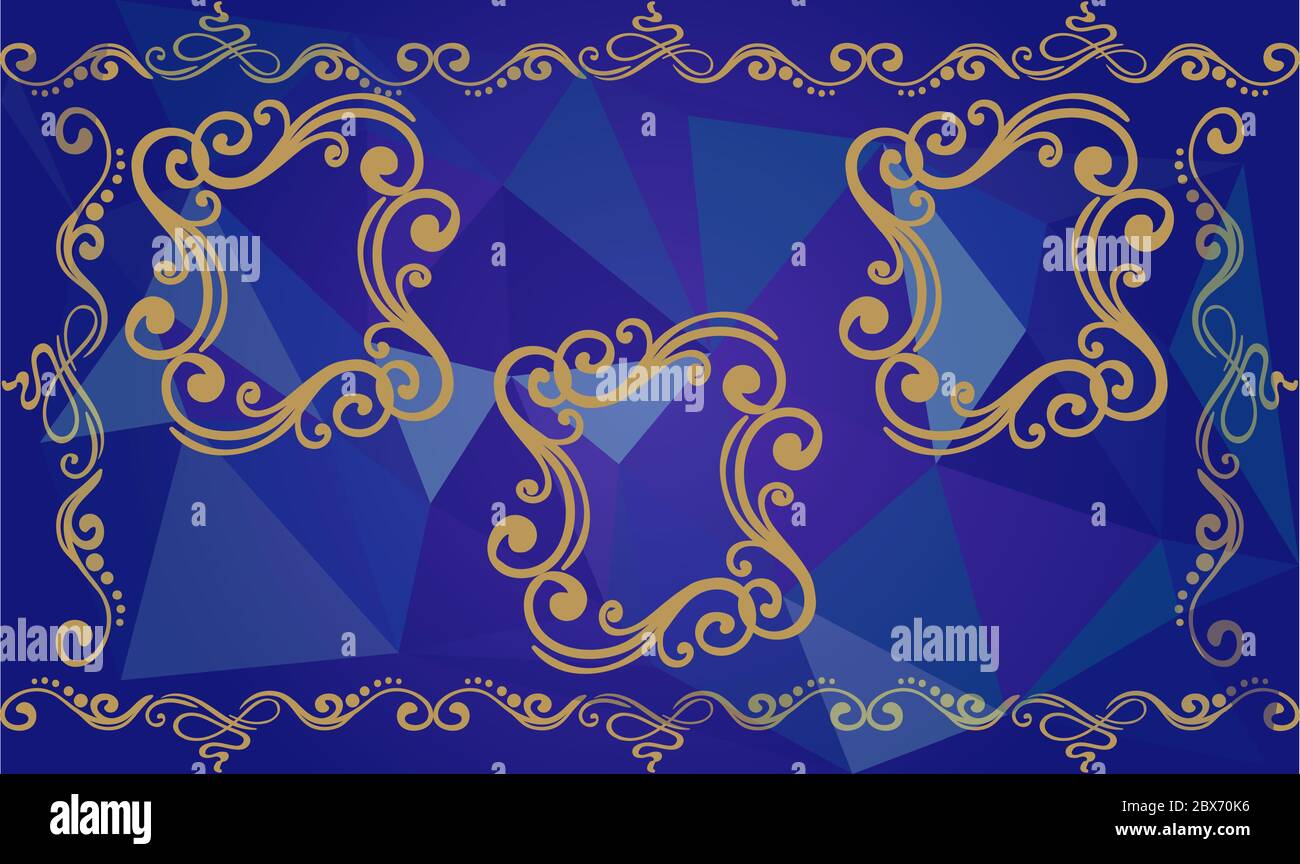 digital textile illustration design of gold art with border Stock ...