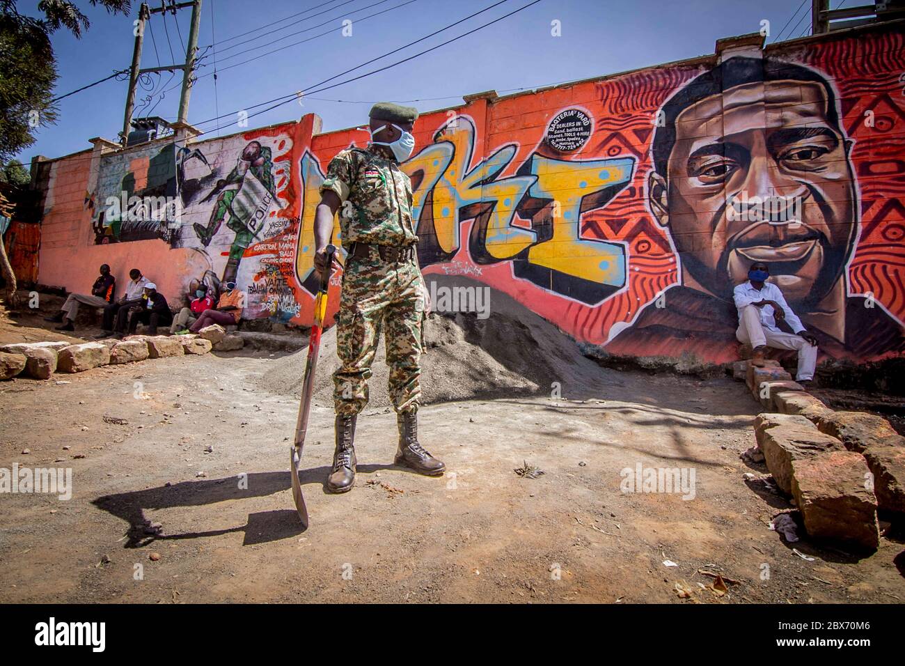 Nairobi, Kenya. 4th June, 2020. Residents are seen in front of a ...