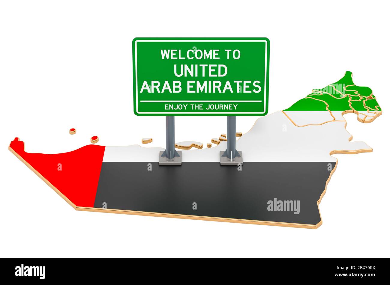 Billboard Welcome to the UAE on the United Arab Emirates map, 3D ...