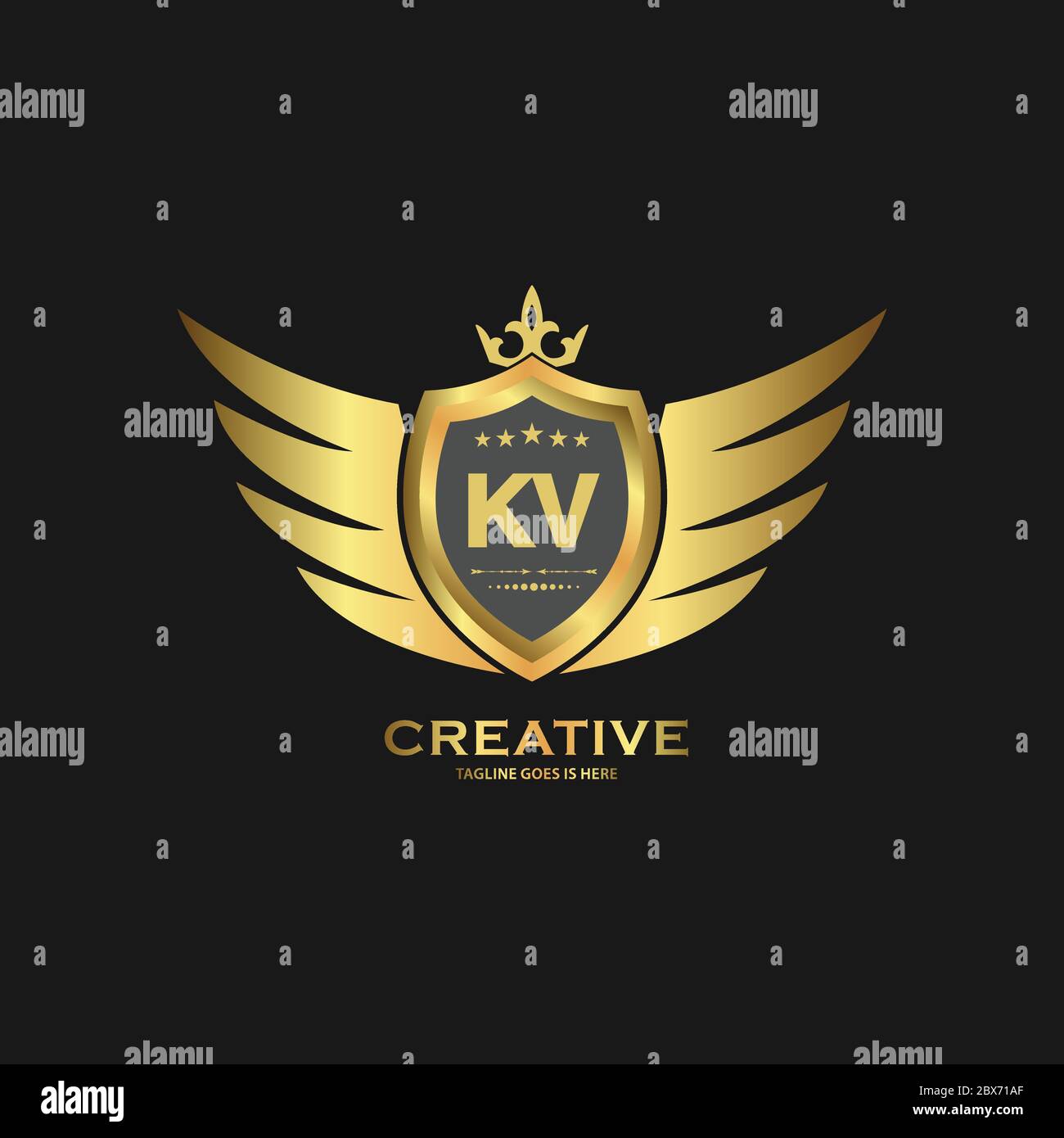 KV Abstract letter shield logo design template. Premium nominal ...
