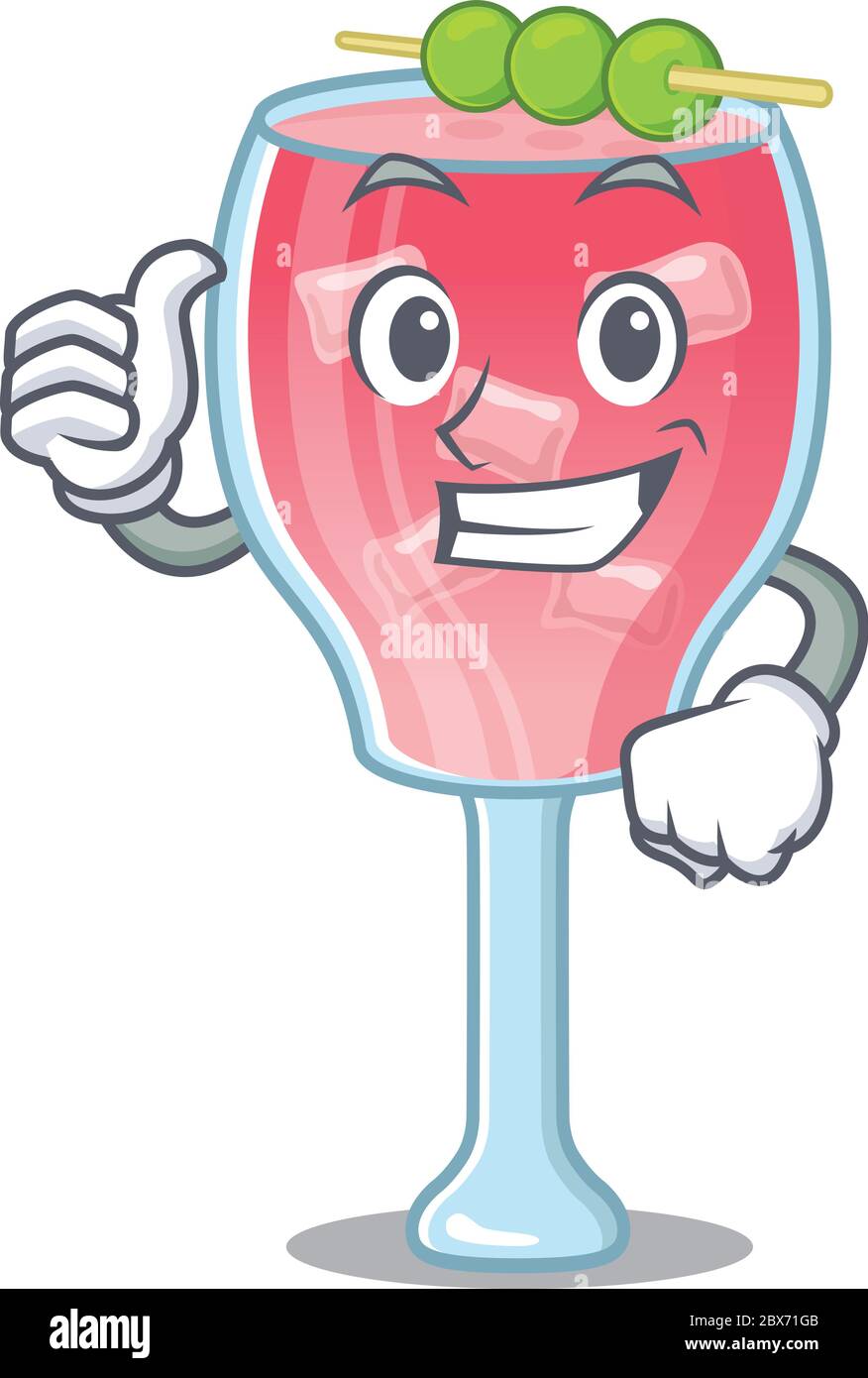 Cosmopolitan cocktail cartoon character design showing OK finger Stock ...