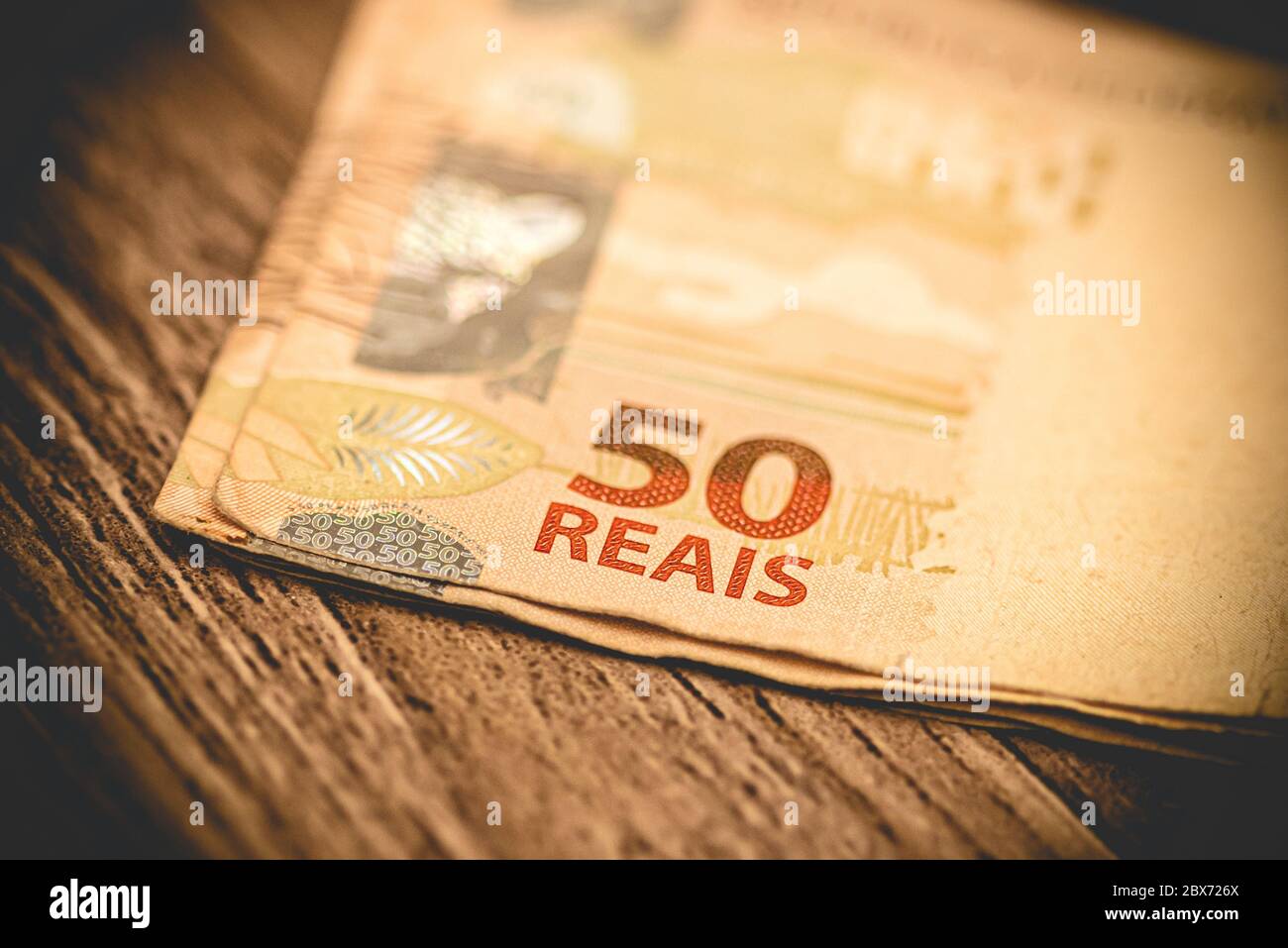 Real currency, money from brazil. Brazilian banknotes in close up ...