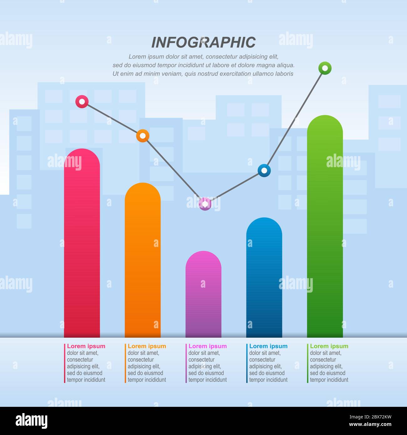 Decreased graph illustration Stock Vector Images - Alamy