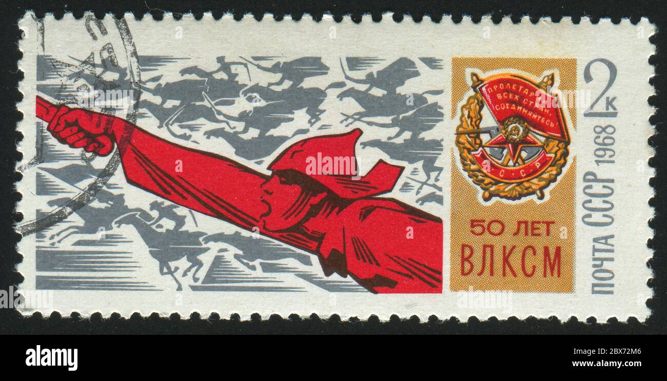 RUSSIA - CIRCA 1968: stamp printed by Russia, shows Red Army Man and ...