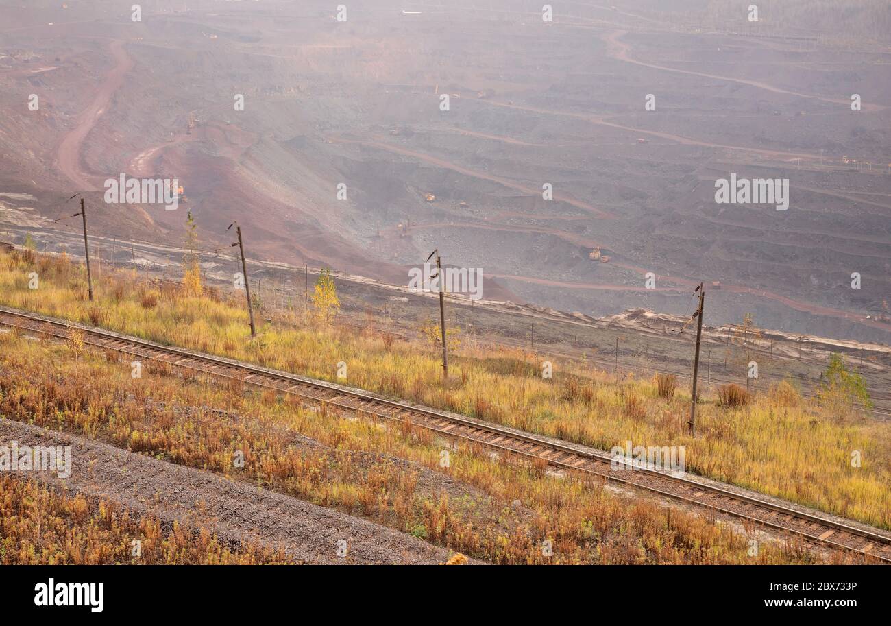 Mikhailovsky iron ore deposit (MGOK) near Zheleznogorsk. Kursk oblast ...