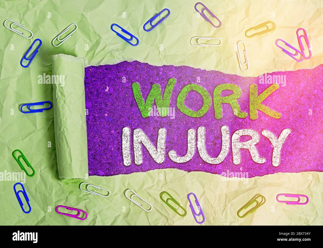 Handwriting text Work Injury. Conceptual photo an accident occurred as ...