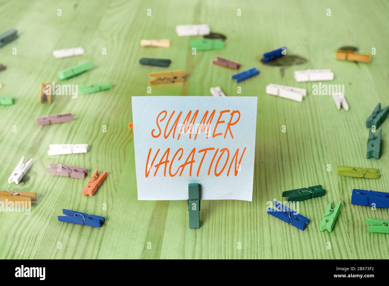 Writing note showing Summer Vacation. Business concept for several ...
