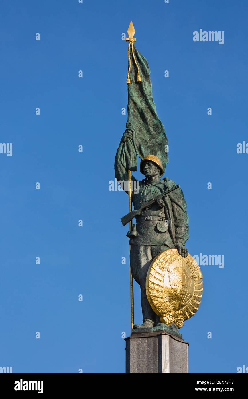 The Soviet War Memorial Statue in Vienna, Austria with blue sky Stock ...