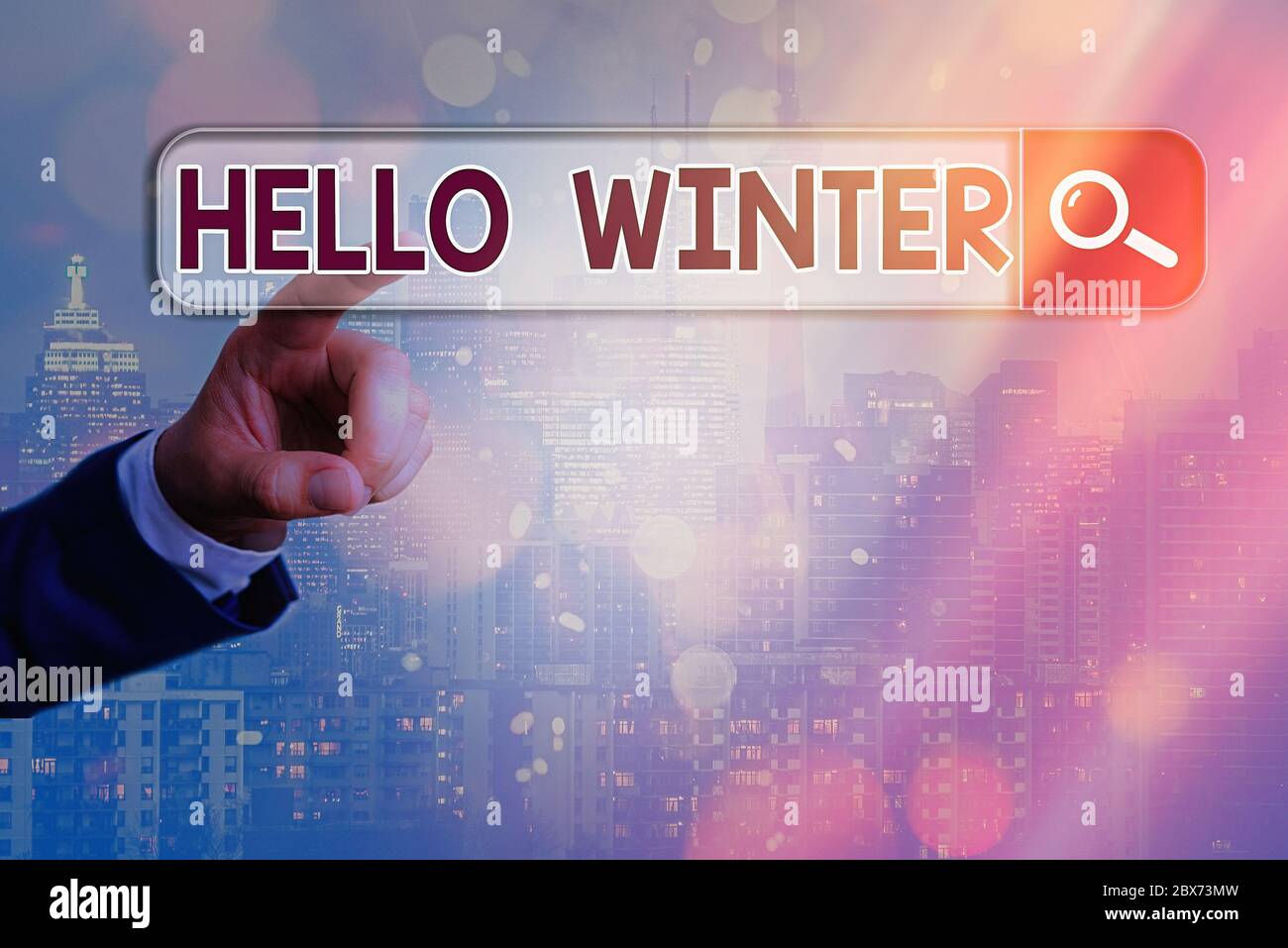 Conceptual hand writing showing Hello Winter. Concept meaning greeting ...