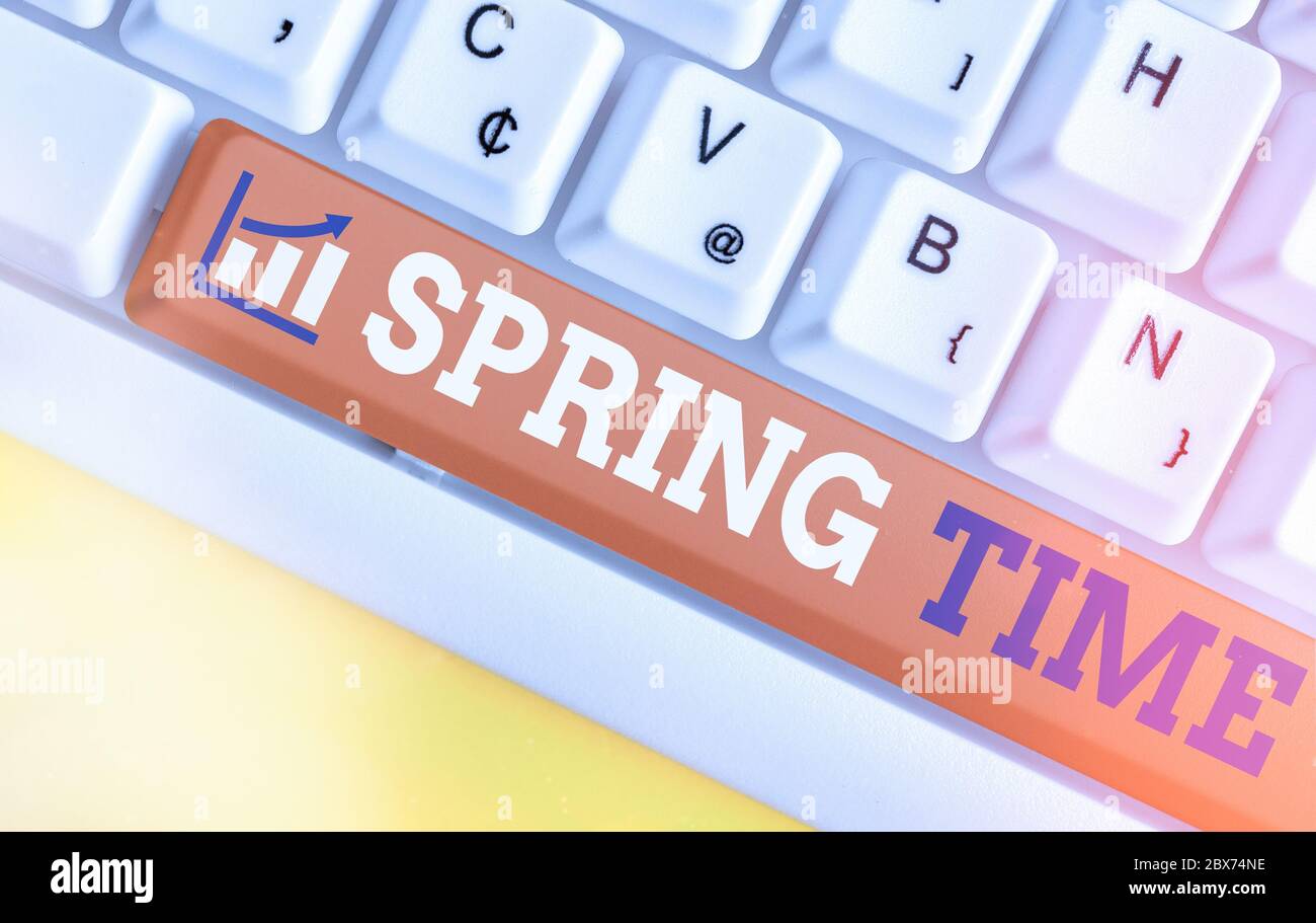 Conceptual hand writing showing Spring Time. Concept meaning temperate ...