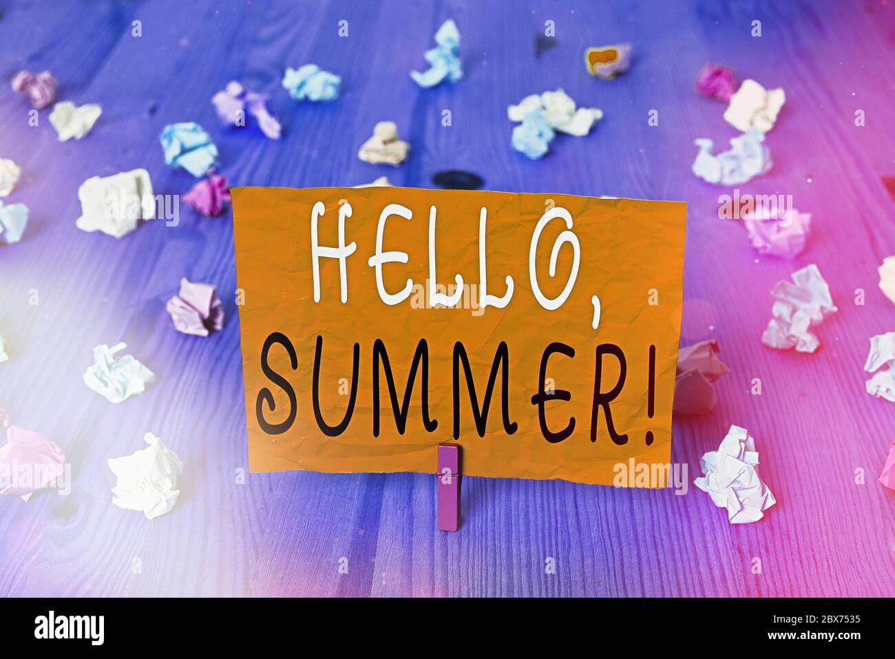 Conceptual hand writing showing Hello, Summer. Concept meaning greeting ...