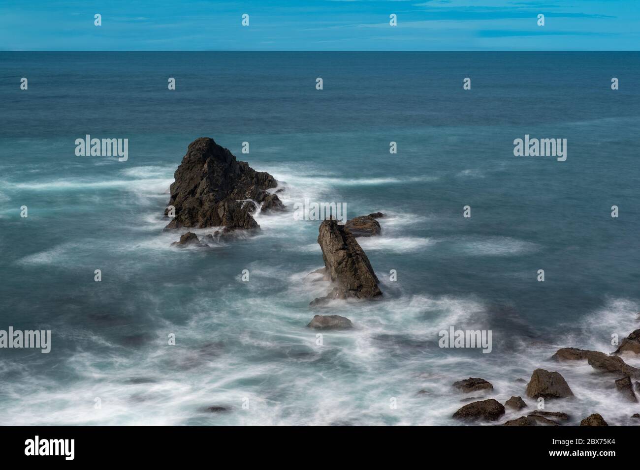 Long exposure of three rocks, Headlands State Park, Medocino County ...