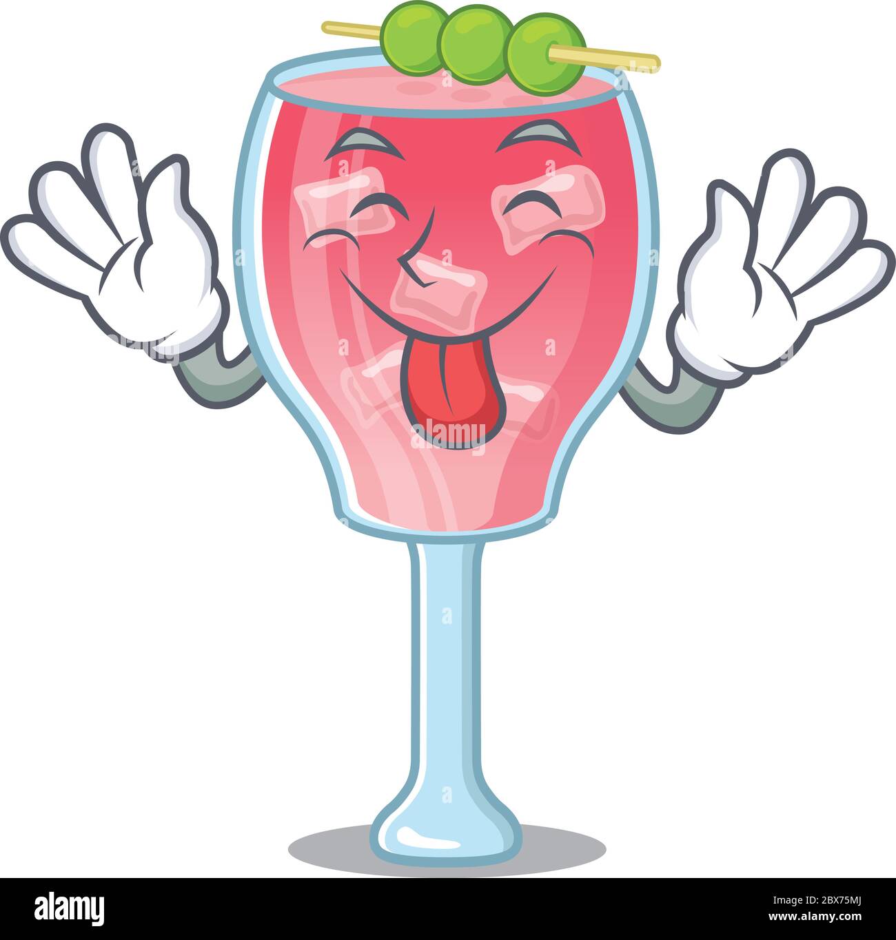 Funny cosmopolitan cocktail cartoon design with tongue out face Stock ...