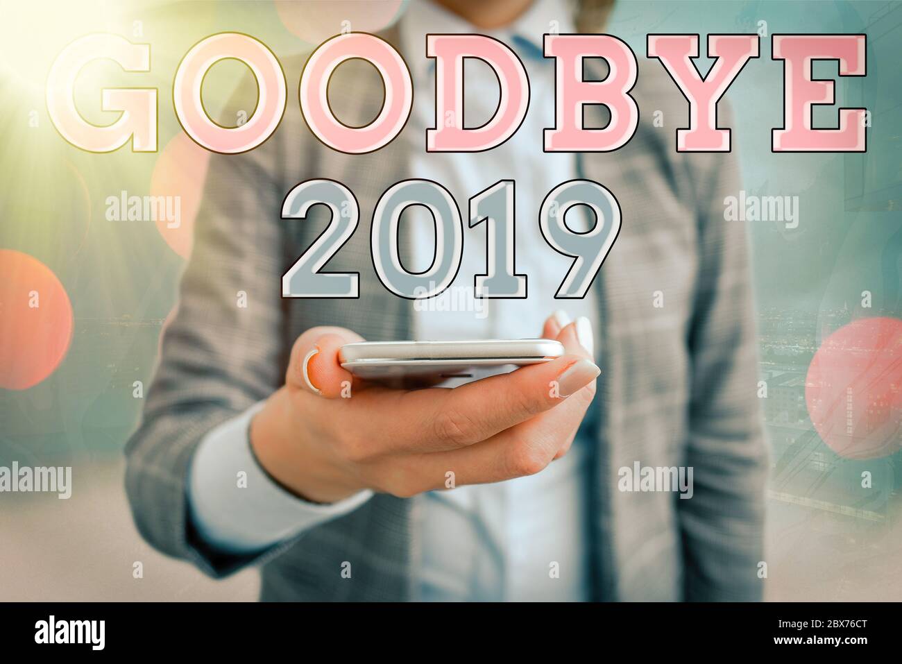 Conceptual hand writing showing Goodbye 2019. Concept meaning welcoming ...