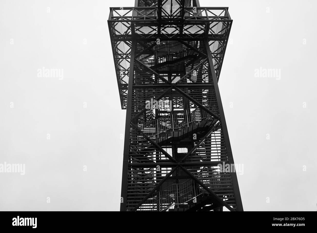 Industrial metal water tower Black and White Stock Photos & Images - Alamy