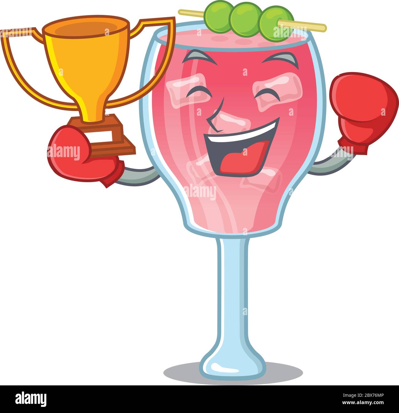 An elegant boxing winner of cosmopolitan cocktail caricature design ...