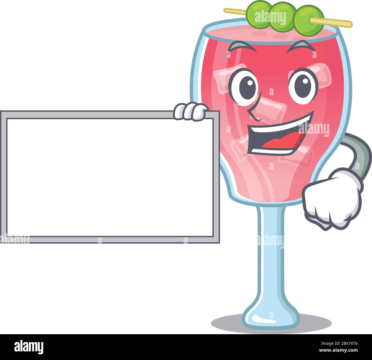 Cartoon character design of cosmopolitan cocktail holding a board Stock ...