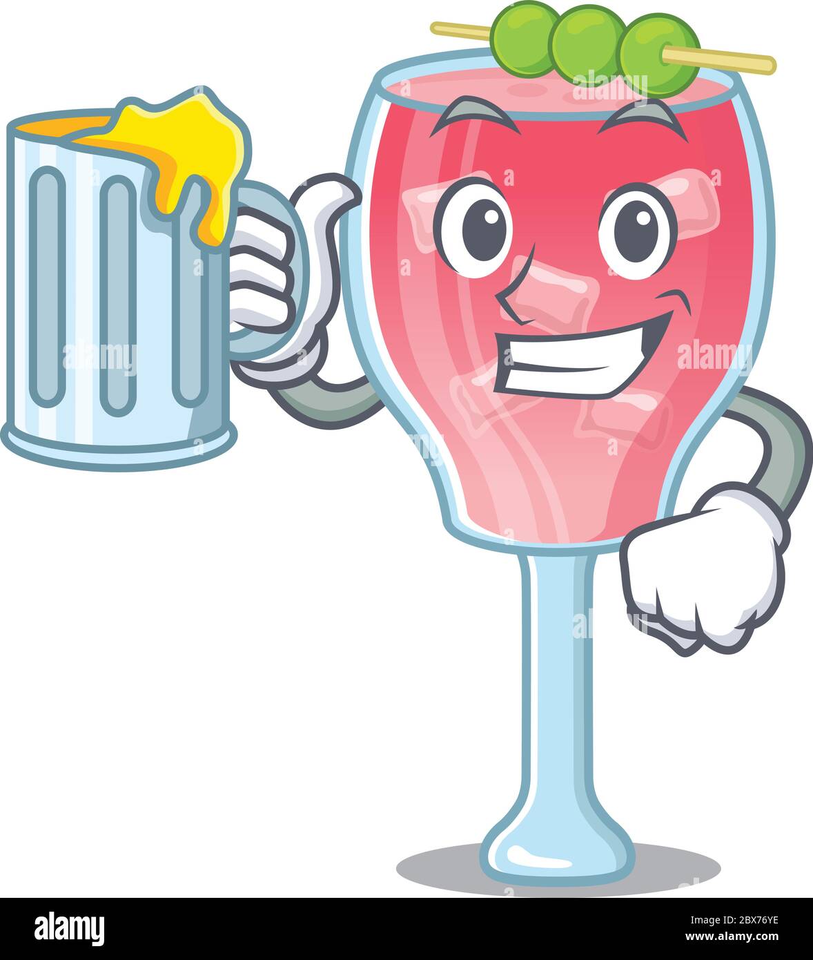 A cartoon concept of cosmopolitan cocktail with a glass of beer Stock ...