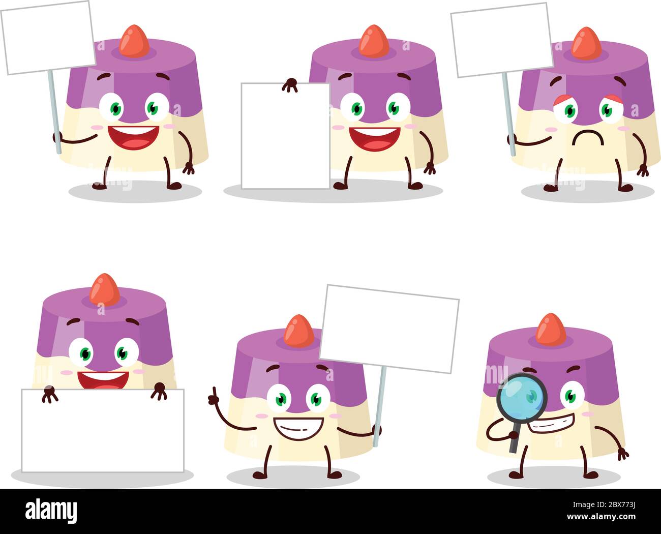 Cake cartoon with character bring information board Stock Vector Image ...