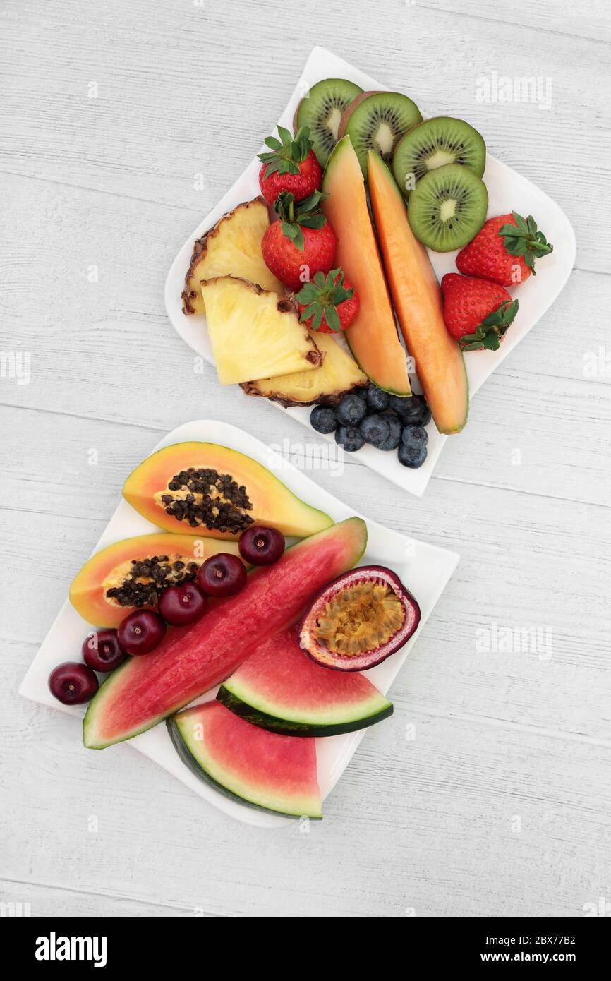 Healthy fruit selection for vitality, energy and good health high in ...