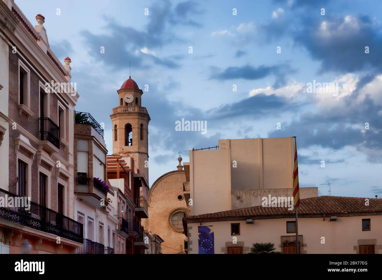 In the center of Calella. City on the Costa Brava - a popular holiday ...