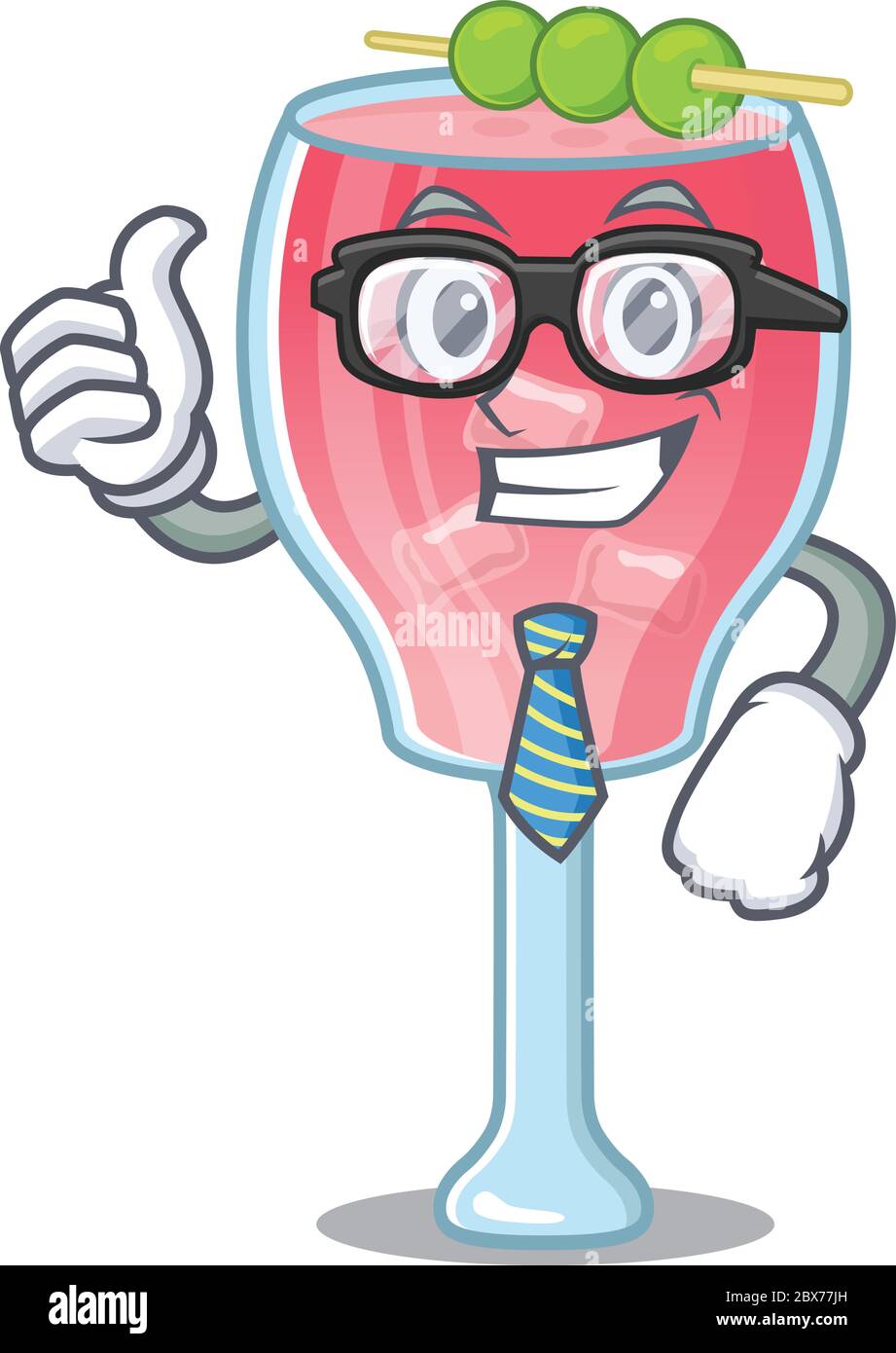 cartoon drawing of cosmopolitan cocktail Businessman wearing glasses ...