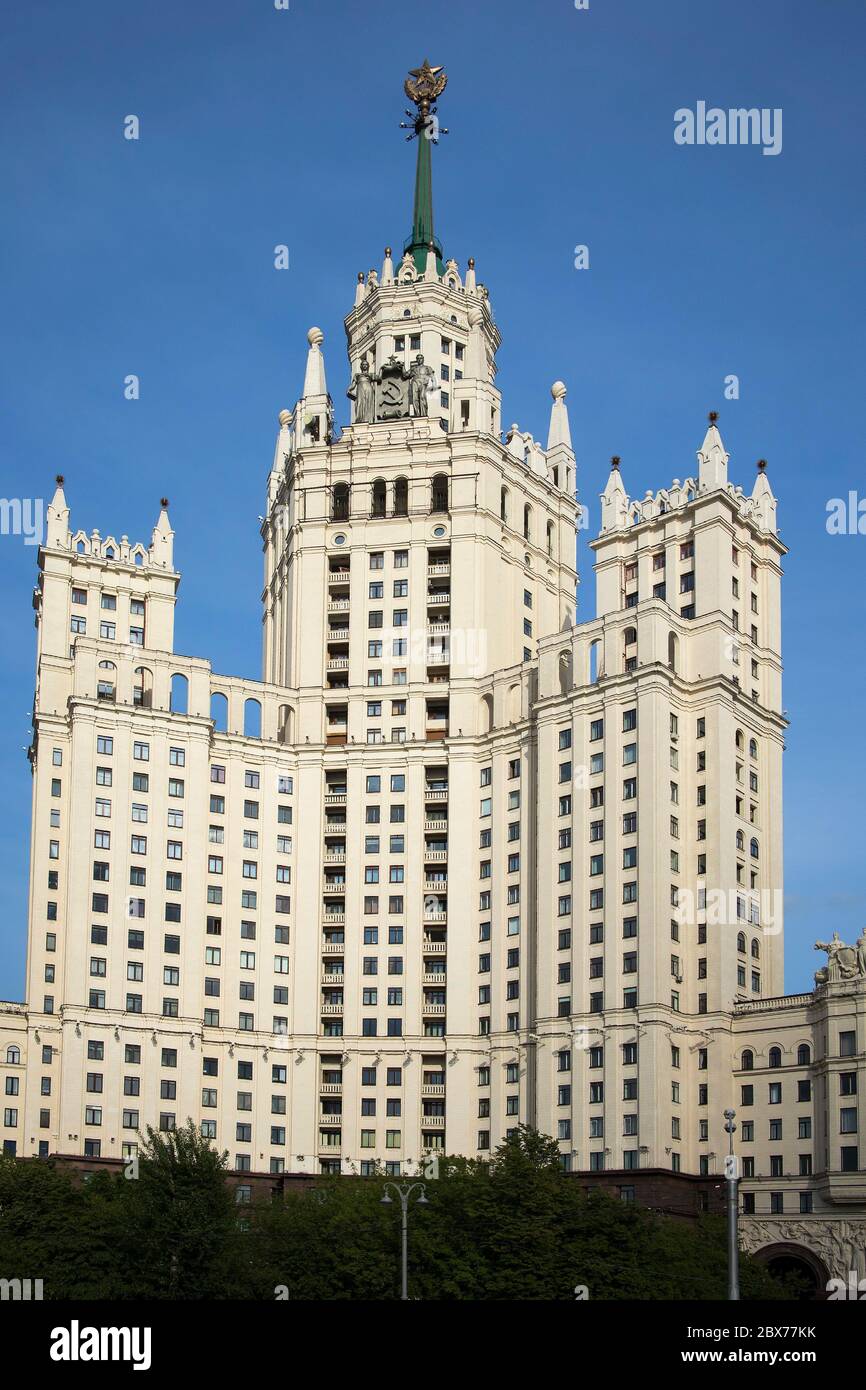 Moscow, Russia - 01 July 2020, Stalin's skyscraper on Kotelnicheskaya ...