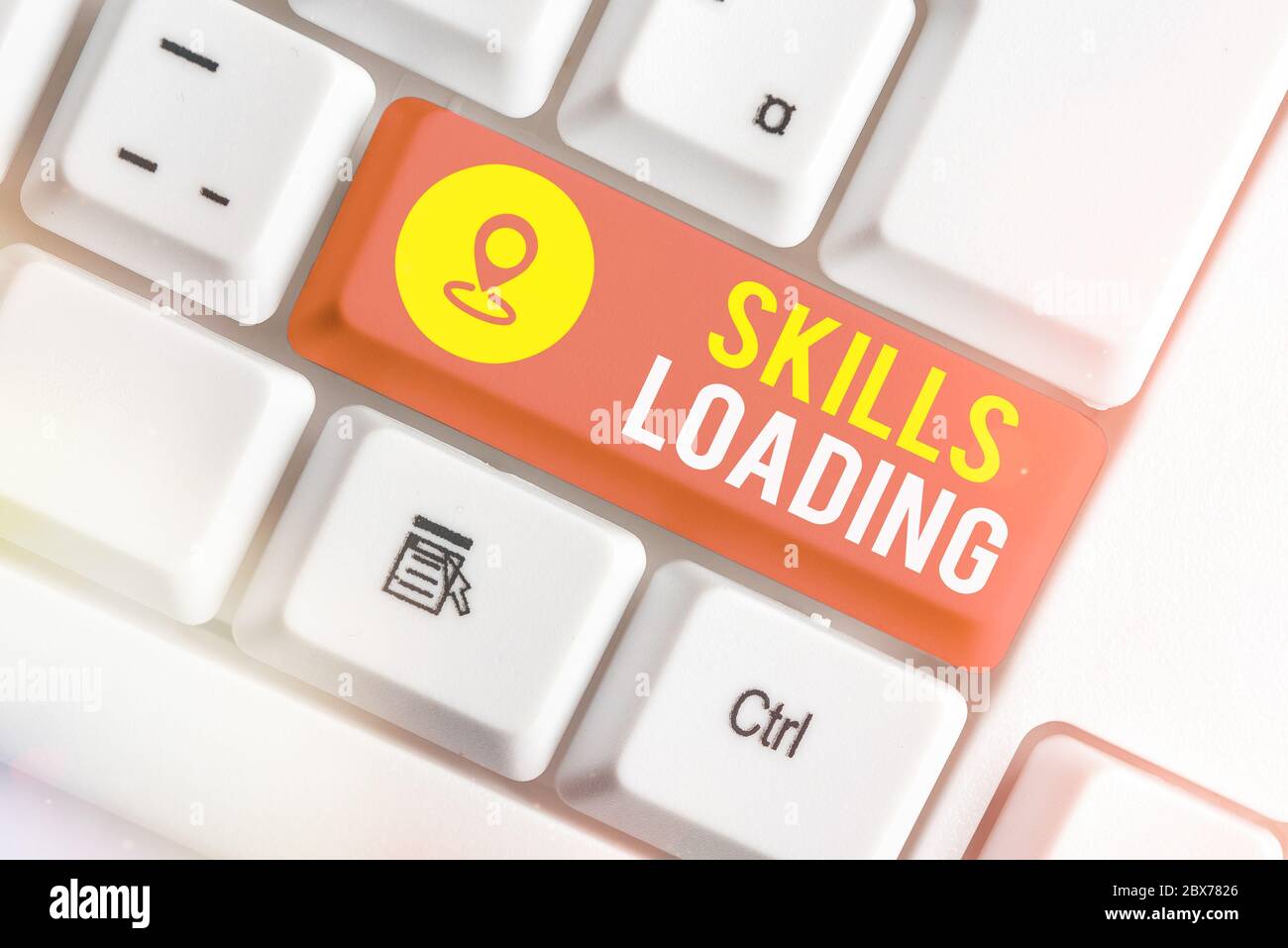 Writing note showing Skills Loading. Business concept for points out the degree of difficulty ...