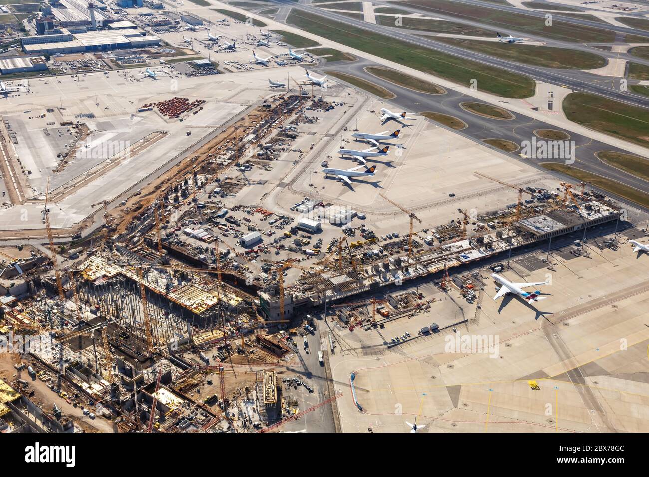 Frankfurt, Germany - May 27, 2020: Terminal 3 construction site at ...