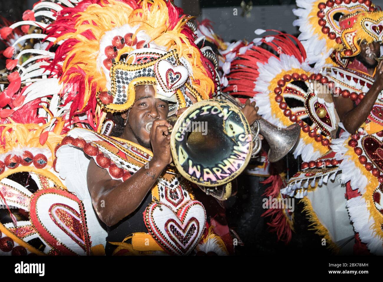 Christmas Junkanoo parade celebration in the Bahamas with colorful ...