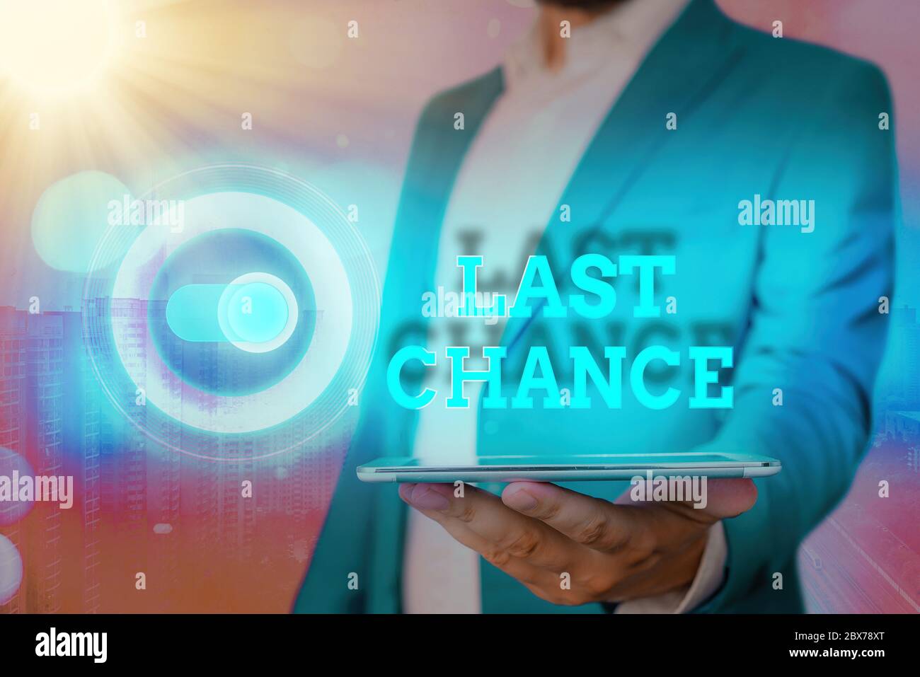 Word writing text Last Chance. Business photo showcasing a final ...