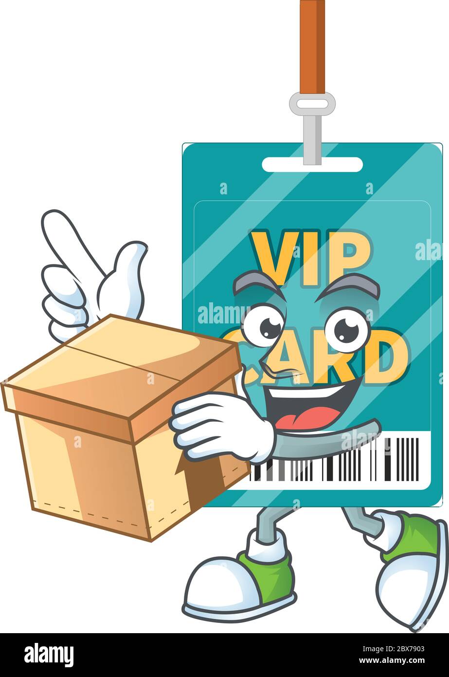 cartoon design style of VIP pass card having gift box Stock Vector ...
